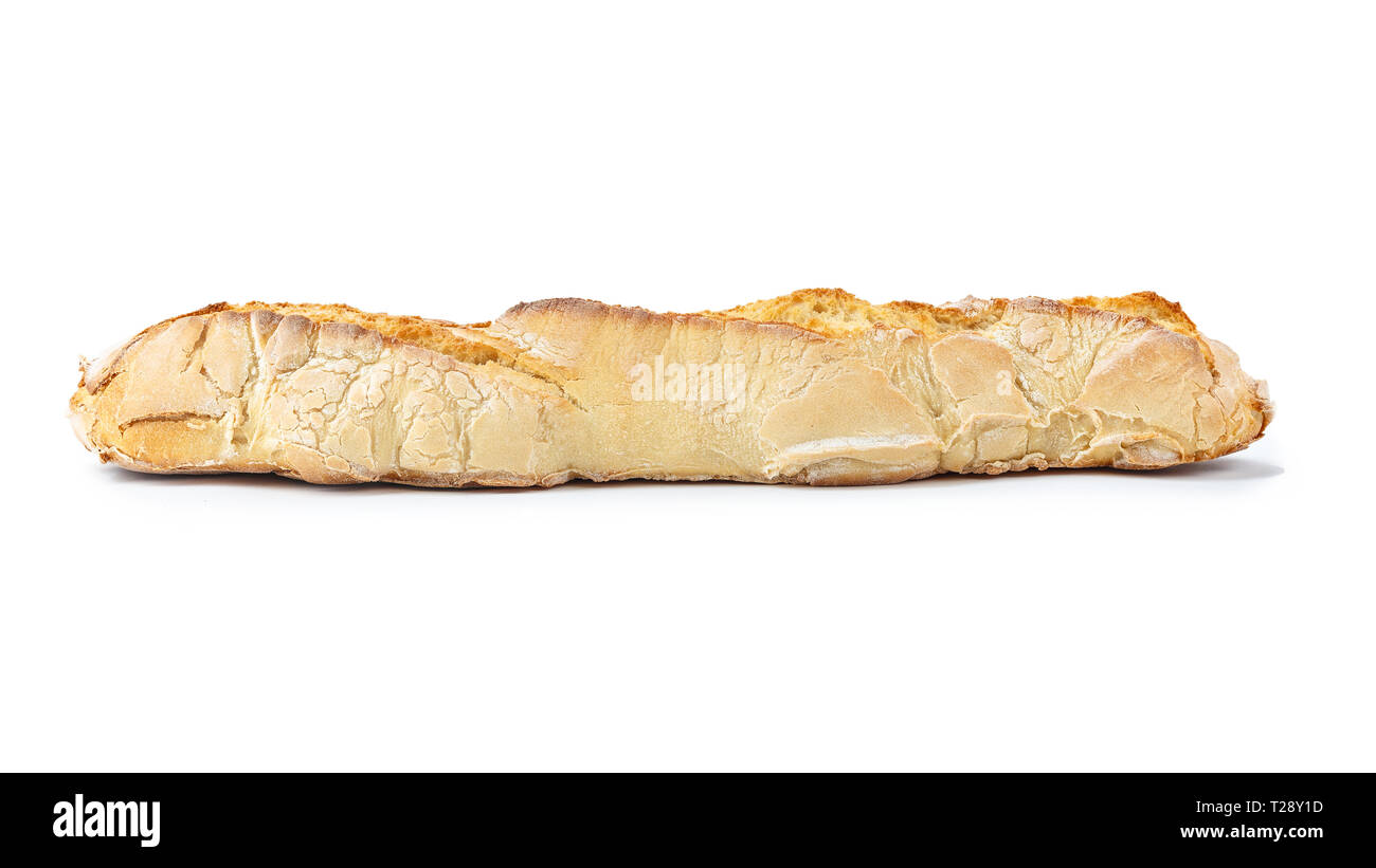traditional french baguette with crispy crust. Isolated on white ...
