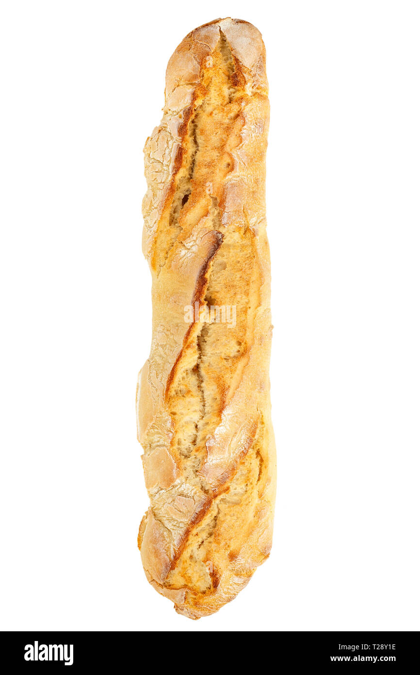 fresh baguette with crispy crust. Isolated on white background. file ...