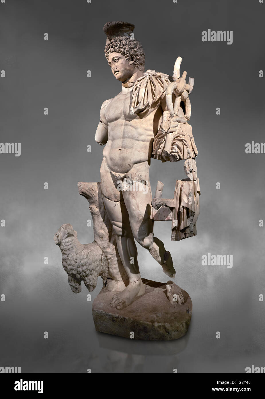 Roman statue of Hermes. Marble. Perge. 2nd century AD. Inv no . Antalya ...