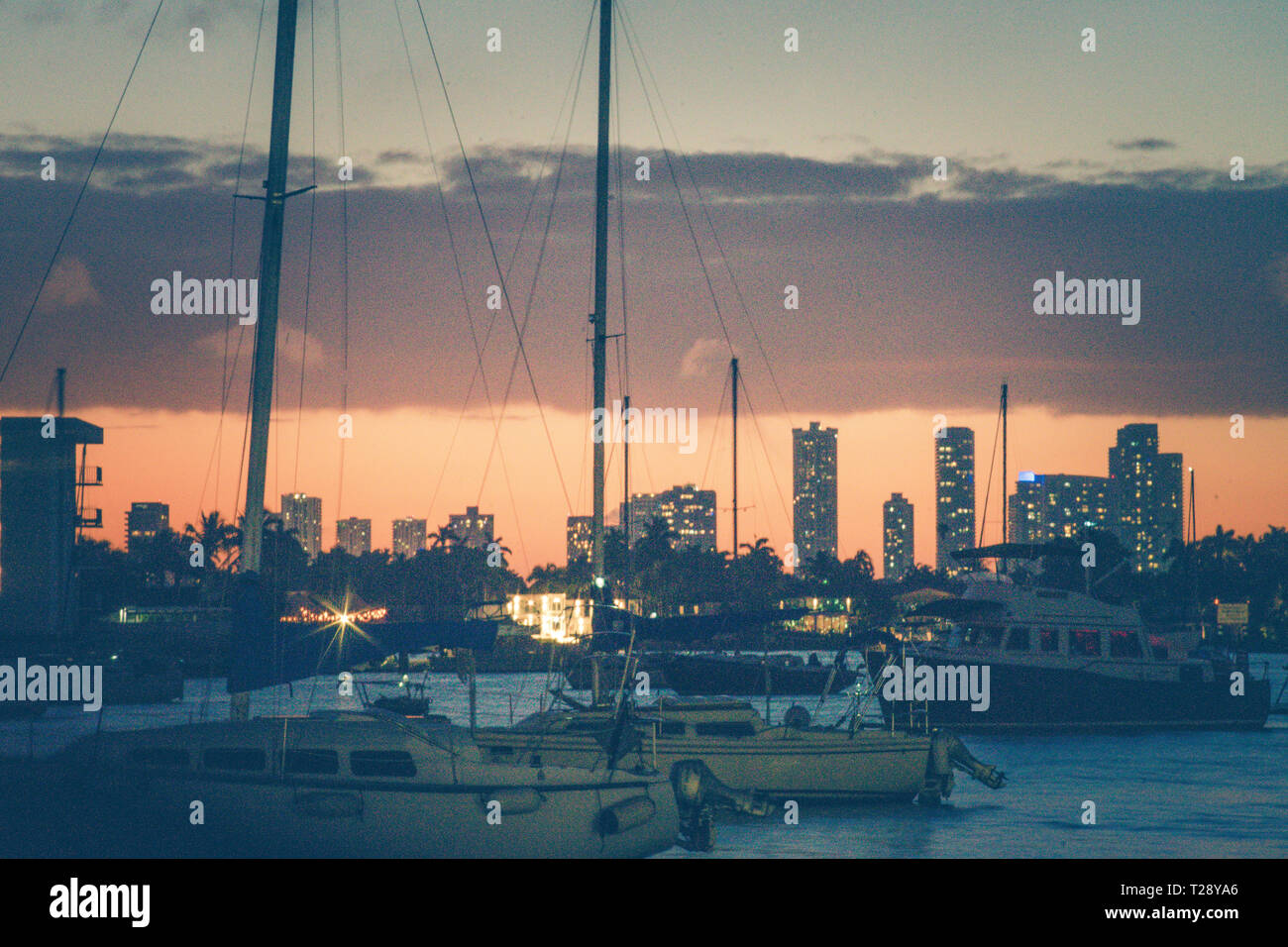 Sunset harbour south beach miami hi-res stock photography and images ...
