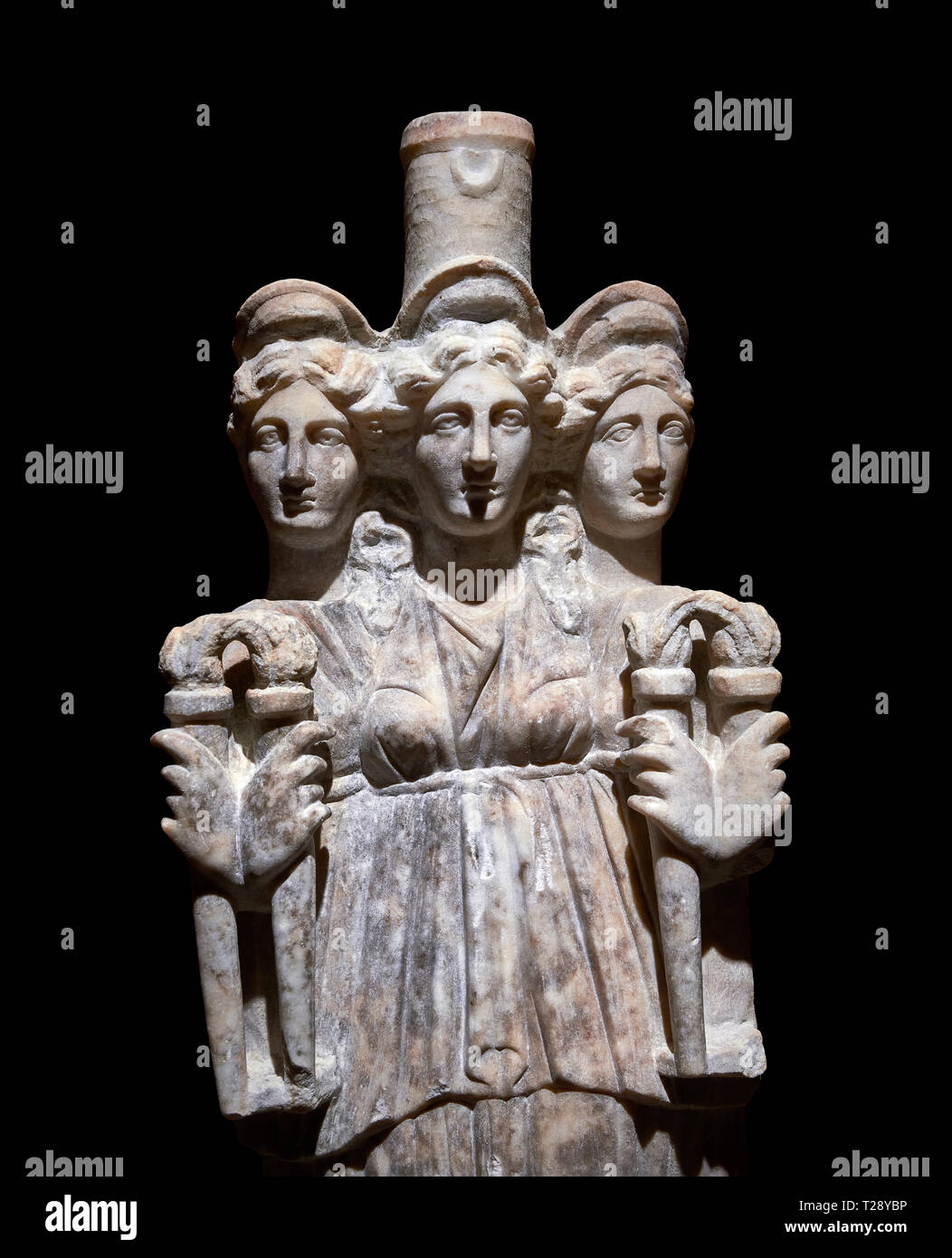 Roman statue of Hecate. Marble. Perge. 2nd century AD. Inv no 2010/541 ...
