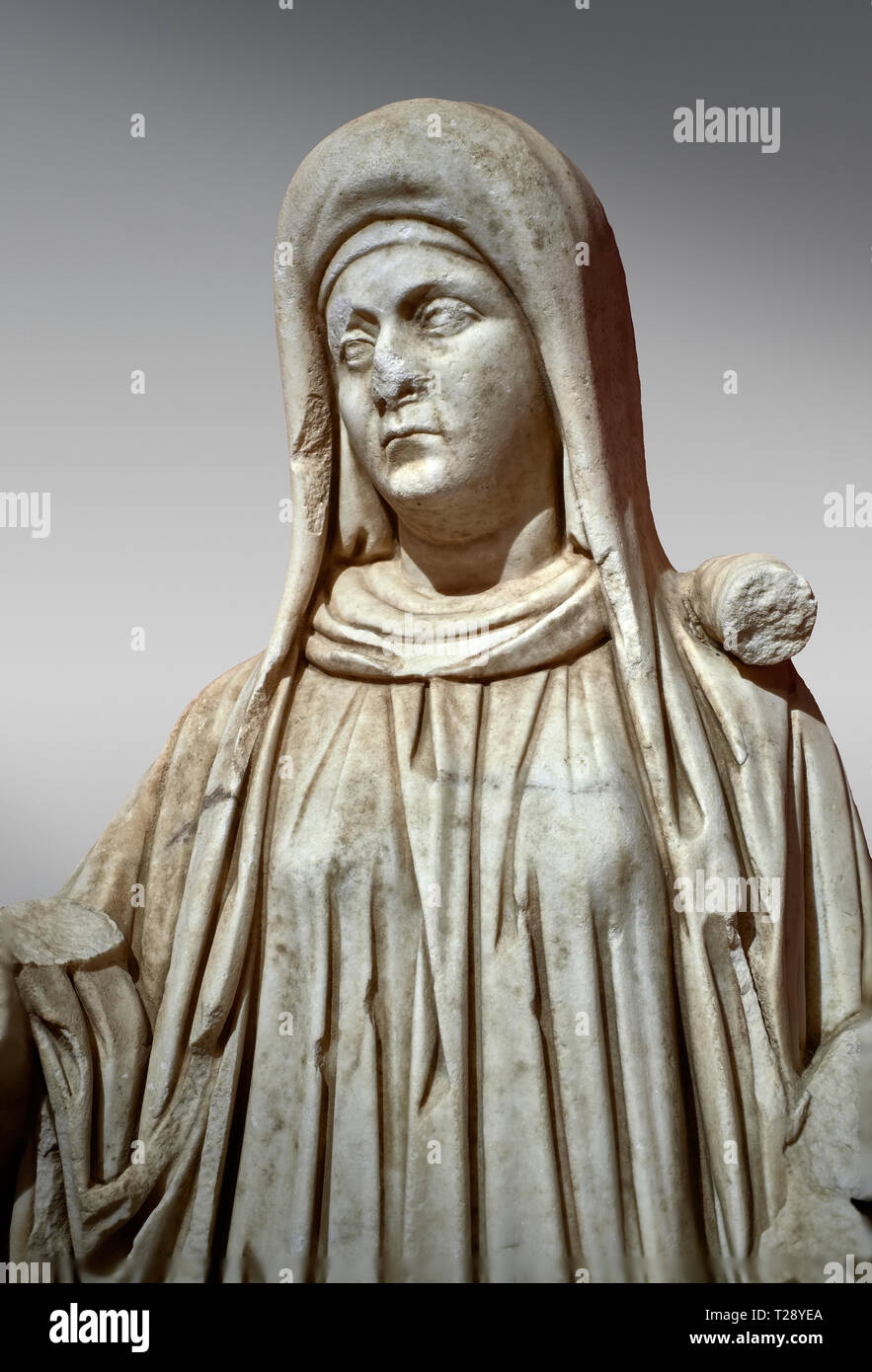 Roman statue of a priestess. Marble. Perge. 2nd century AD. Inv no 2015 ...