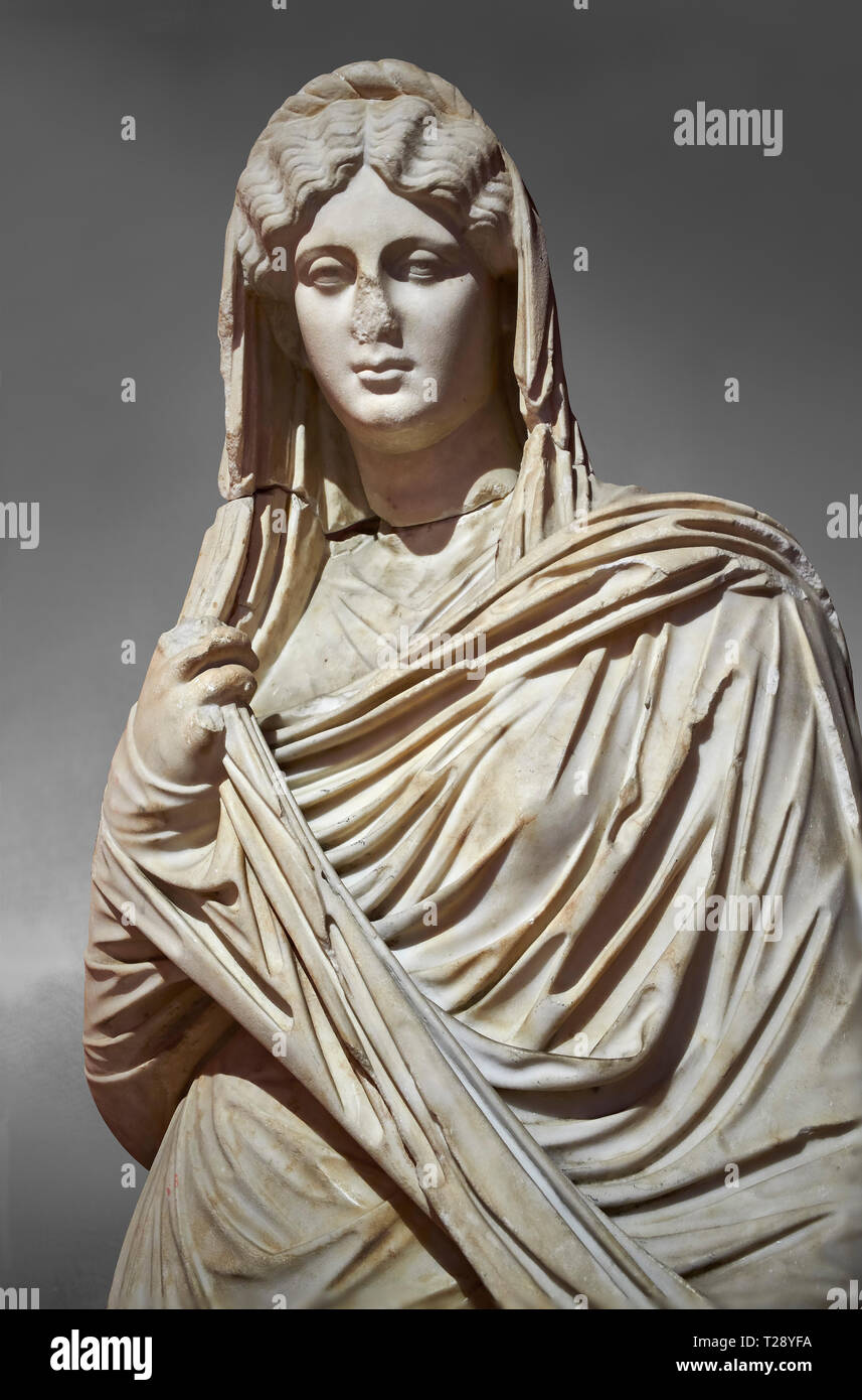 Roman statue of young Faustina. Marble. Perge. 2nd century AD. Inv no ...