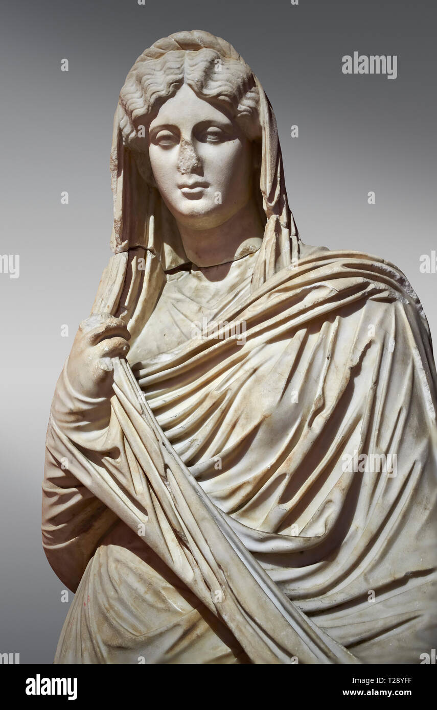 Roman statue of young Faustina. Marble. Perge. 2nd century AD. Inv no ...