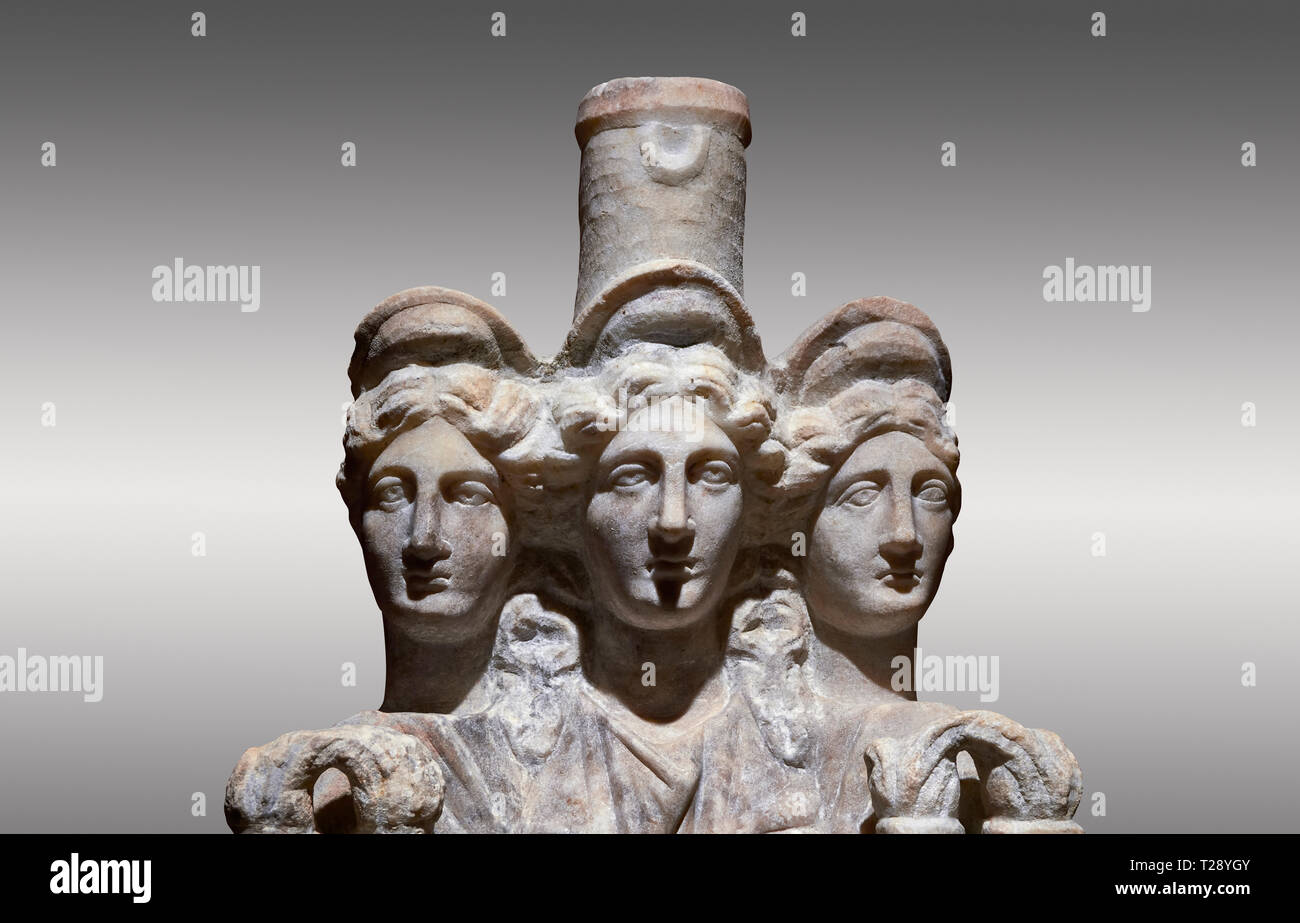 Roman statue of Hecate. Marble. Perge. 2nd century AD. Inv no 2010/541 ...