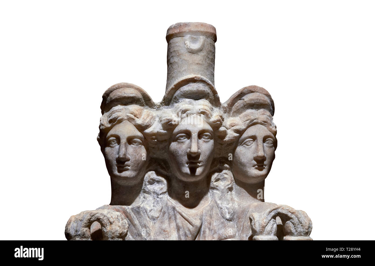 Roman statue of Hecate. Marble. Perge. 2nd century AD. Inv no 2010/541 ...