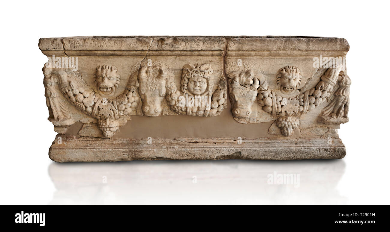 Roman relief sculpted garland sarcophagus, 3rd century AD. Adana ...