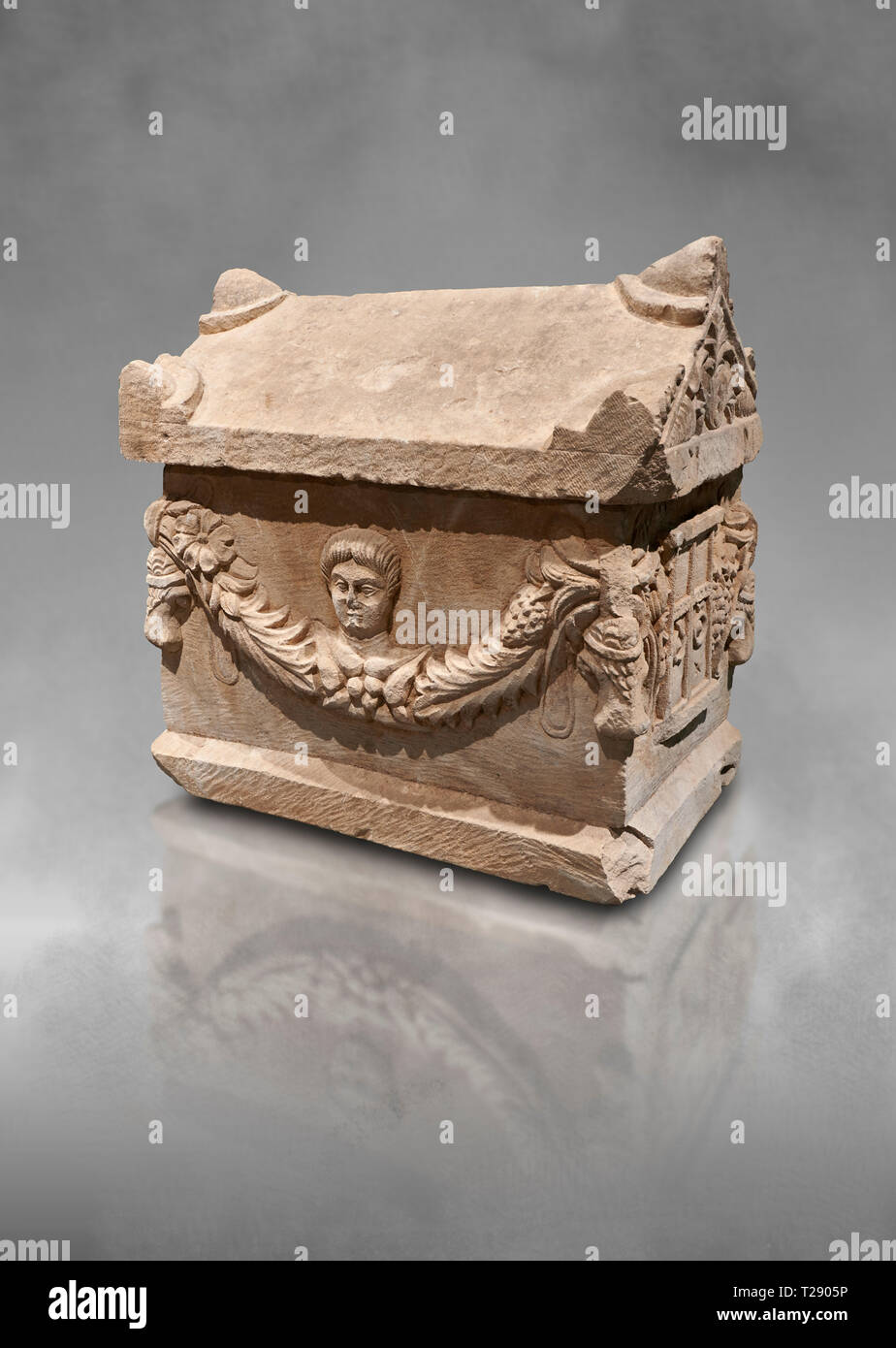 Roman relief decorated garland osthotec cremation container, 2nd ...