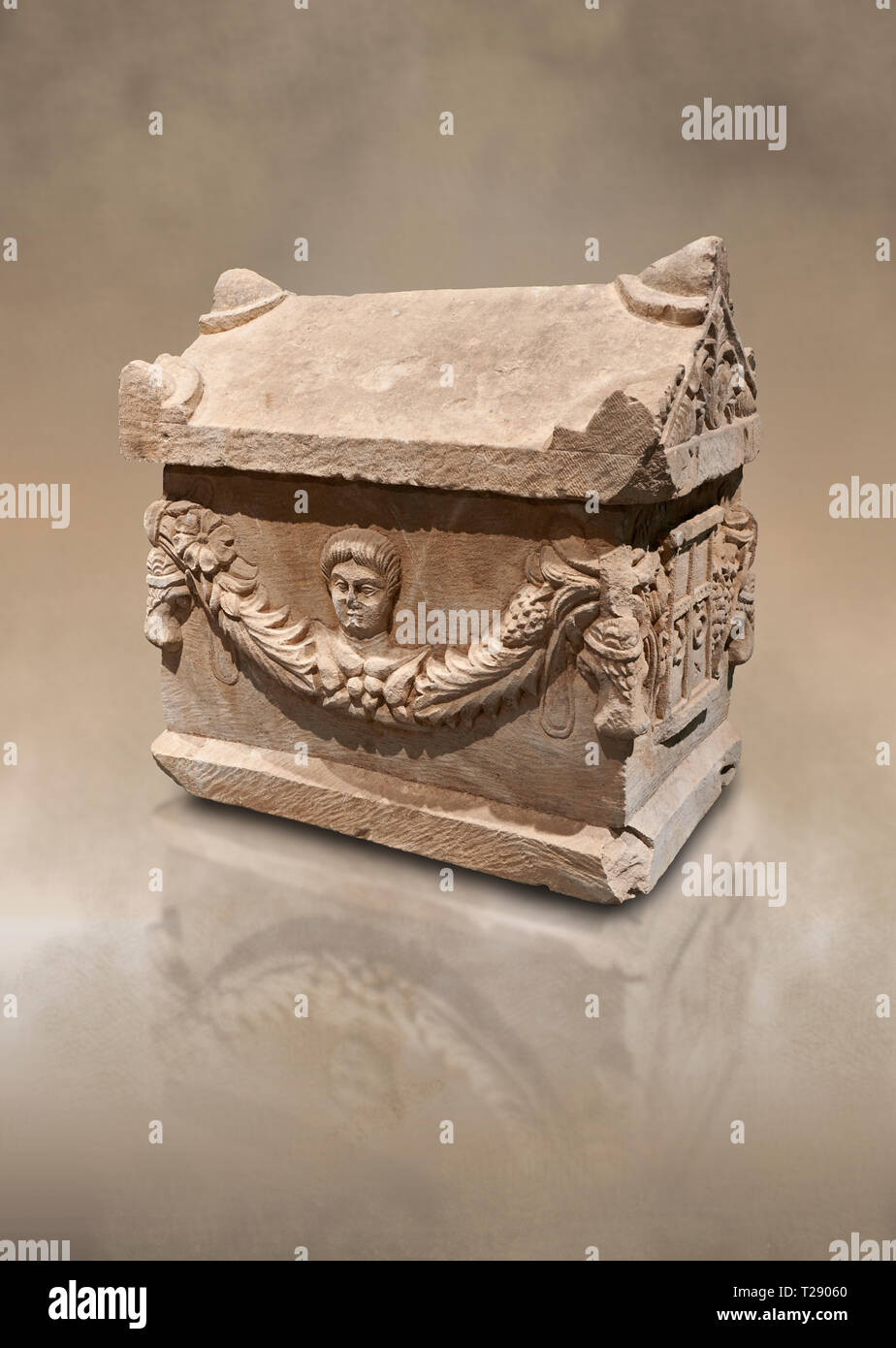 Roman relief decorated garland osthotek cremation container, 2nd ...