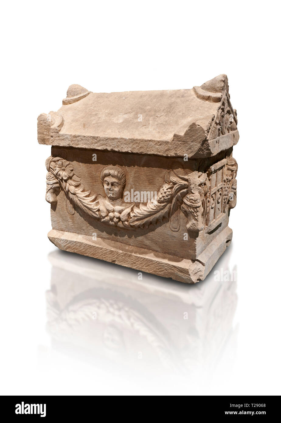 Roman relief decorated garland osthotek cremation container, 2nd ...