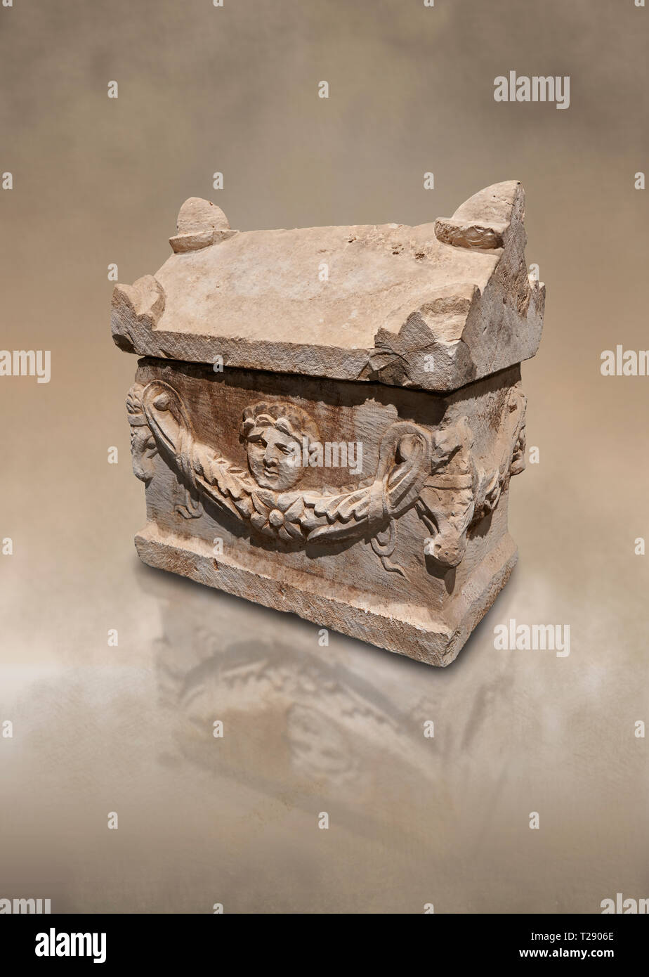 Roman relief decorated garland osthotek cremation container, 2nd ...