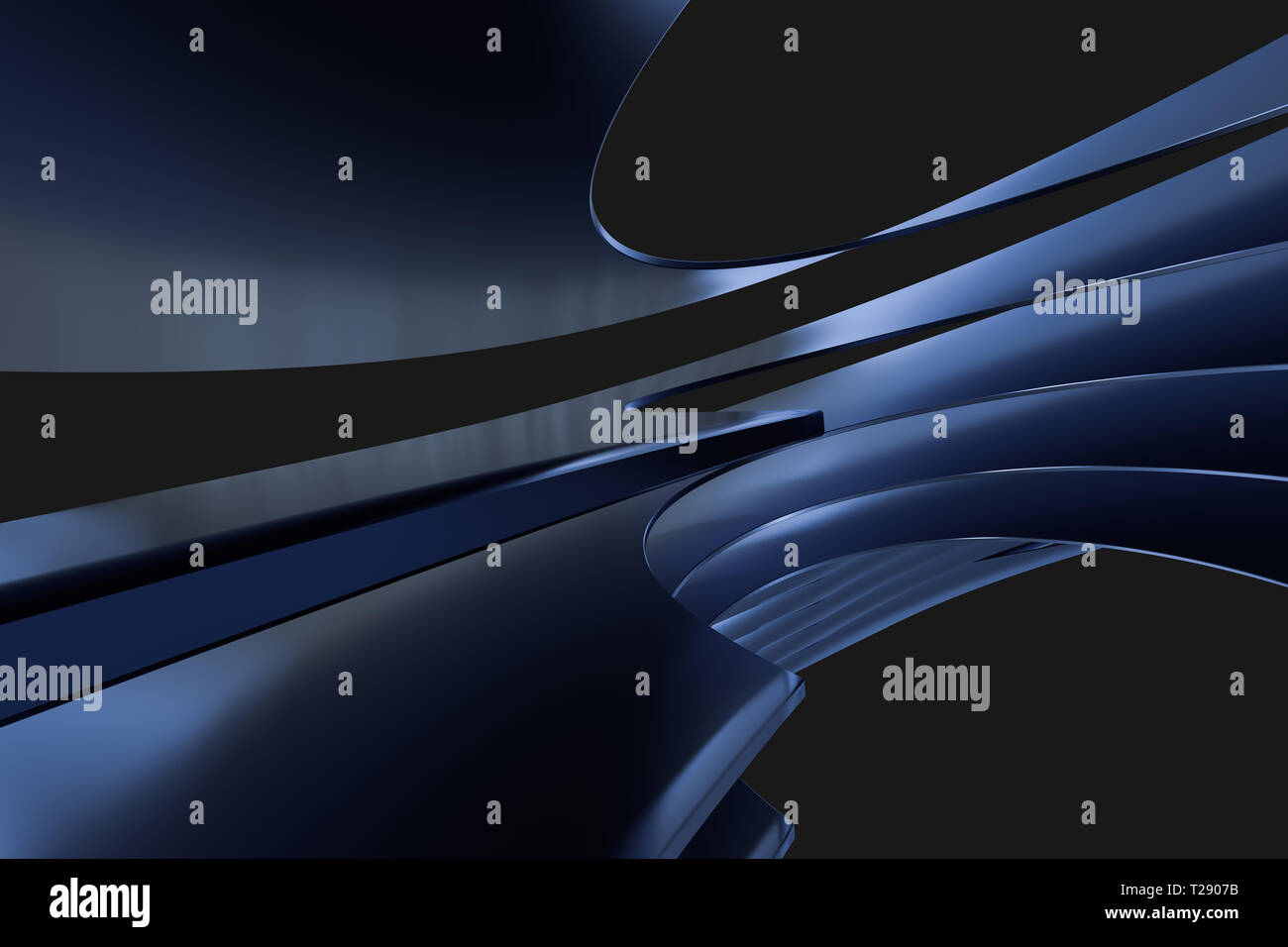 3d rendering, blue metalic surface and graphic design background ...