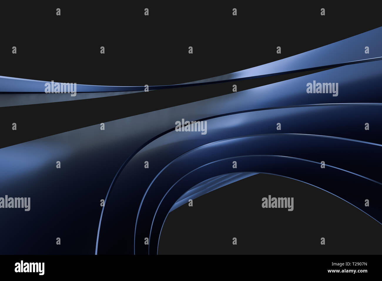 3d rendering, blue metalic surface and graphic design background ...