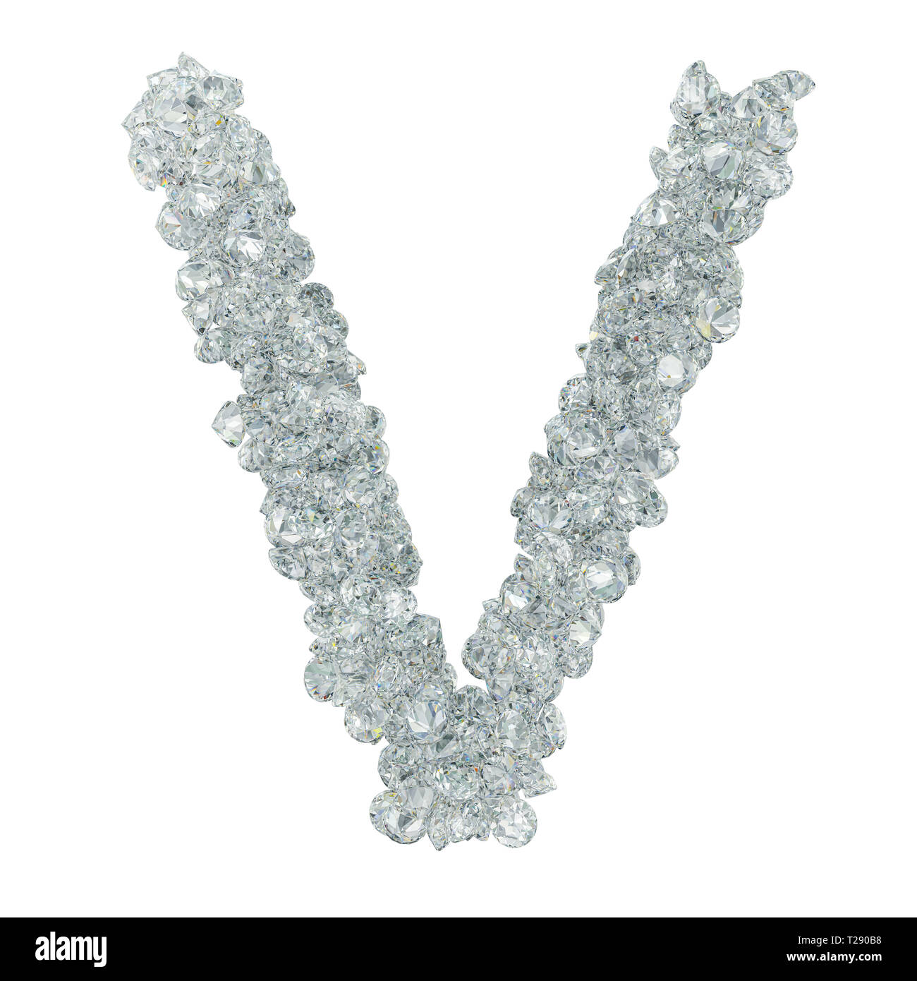 V Alphabet In Diamond