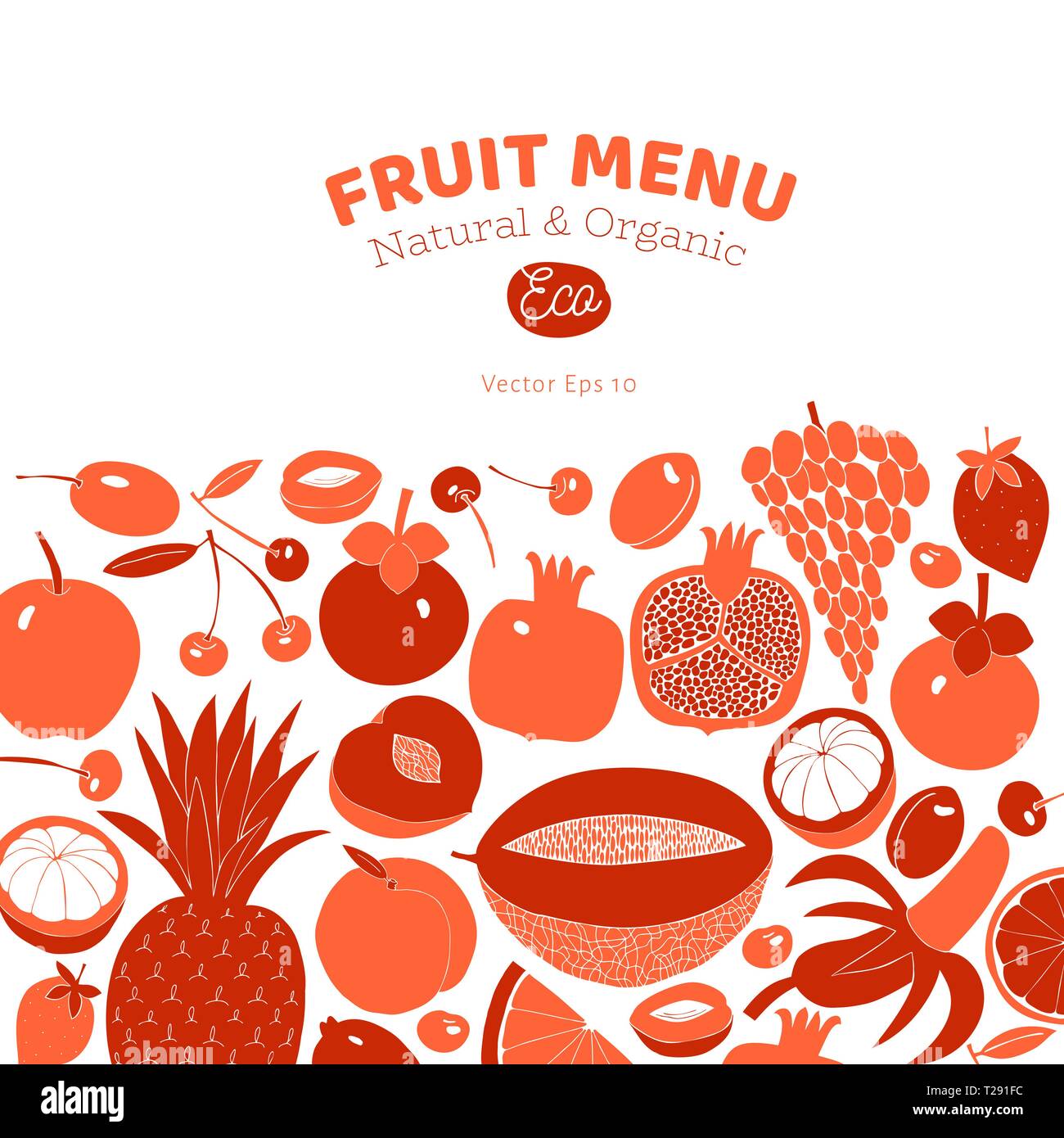 Scandinavian hand drawn fruit design template. Vector illustrations ...