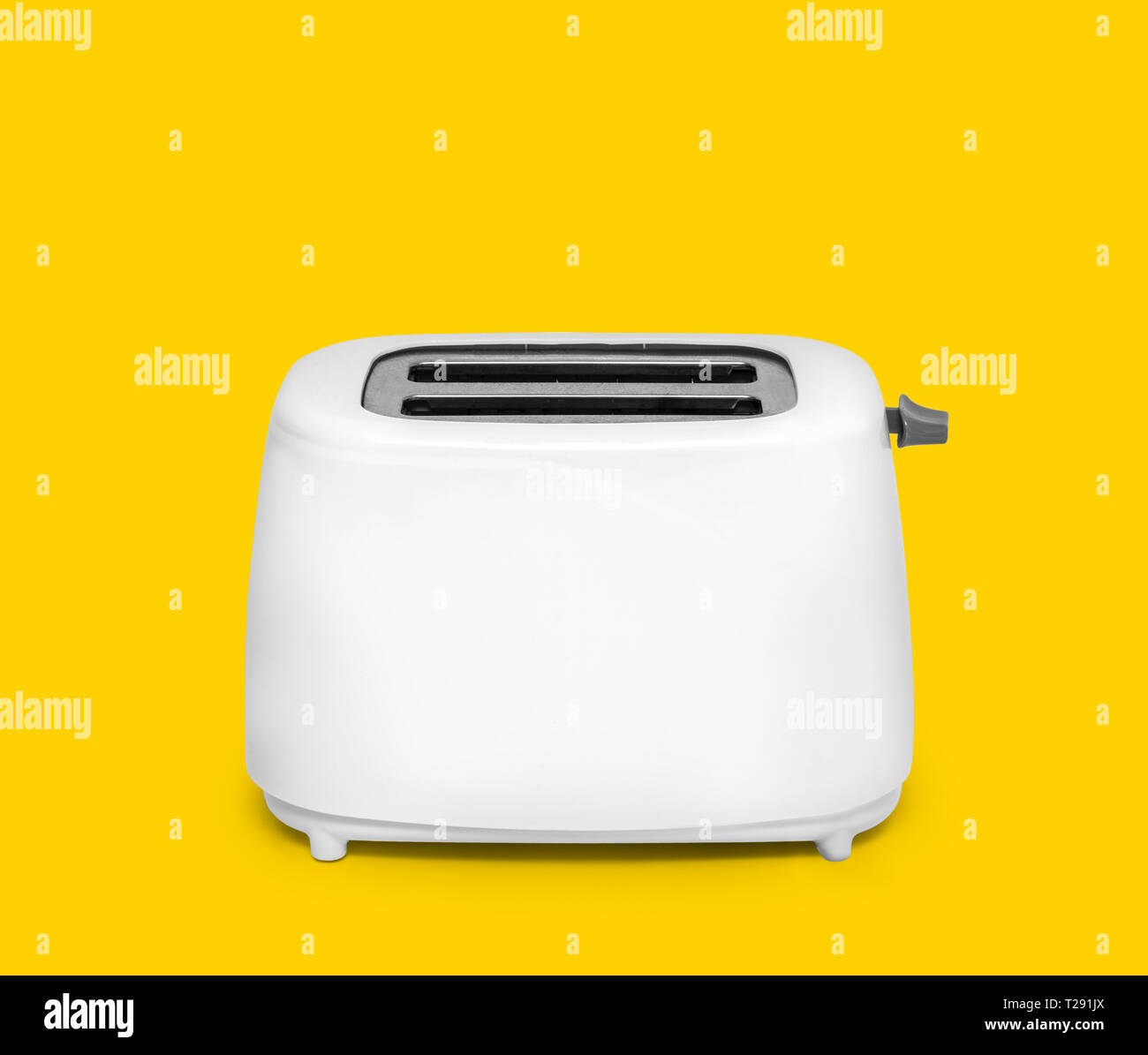 Modern toaster on yellow background with clipping path Stock Photo - Alamy