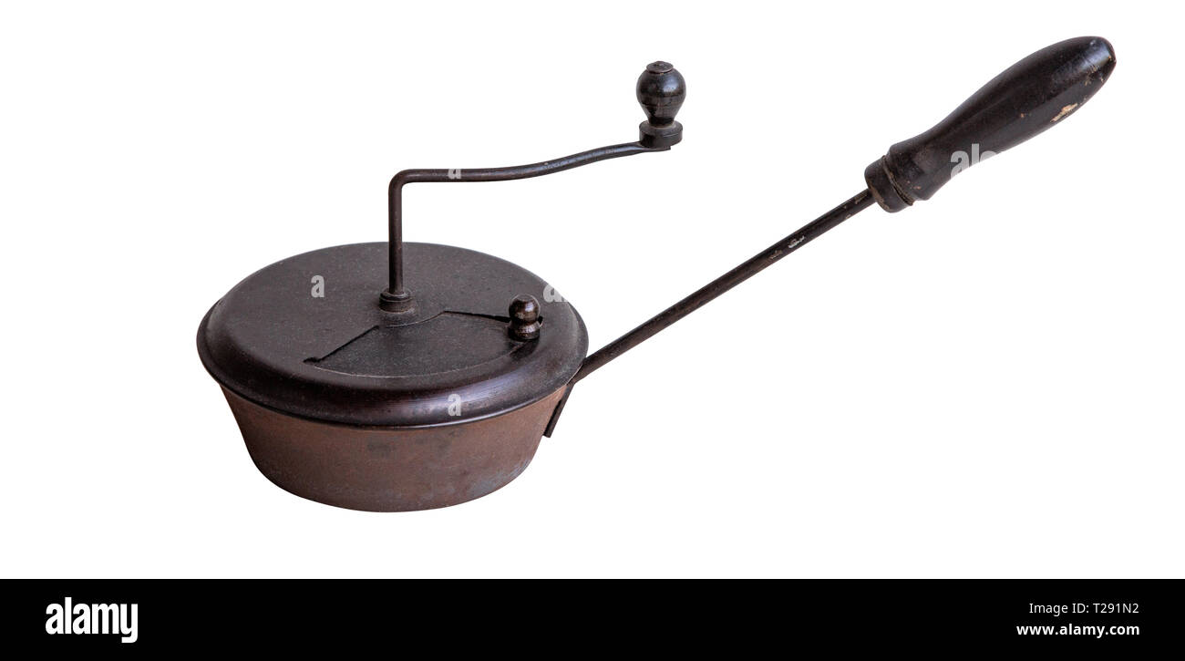 old manual grinder isolated on white with clipping path Stock Photo - Alamy