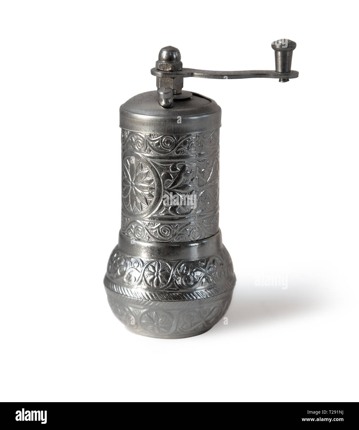 old manual grinder isolated on white with clipping path Stock Photo - Alamy