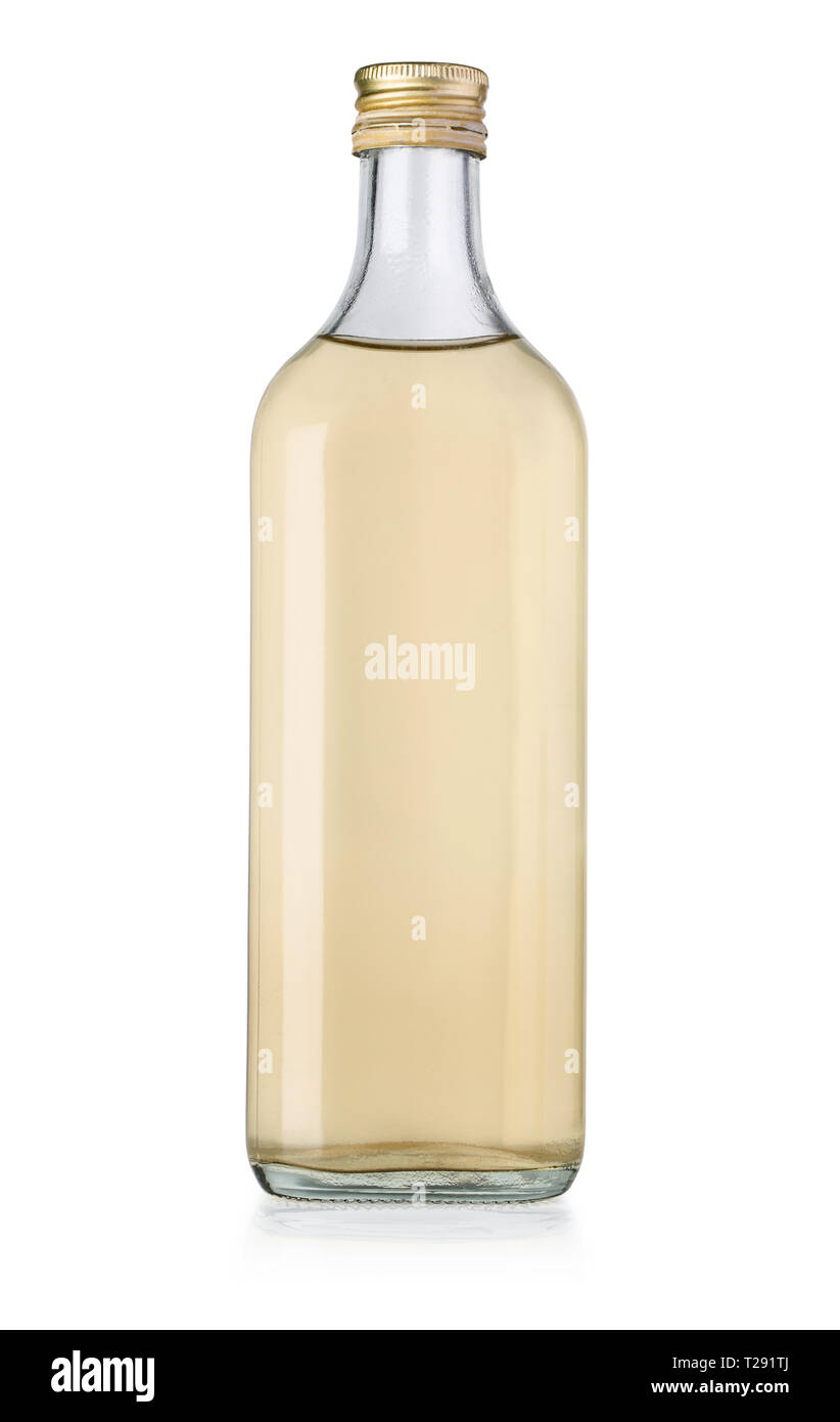 White vinegar bottle isolated over white background, with clipping path ...