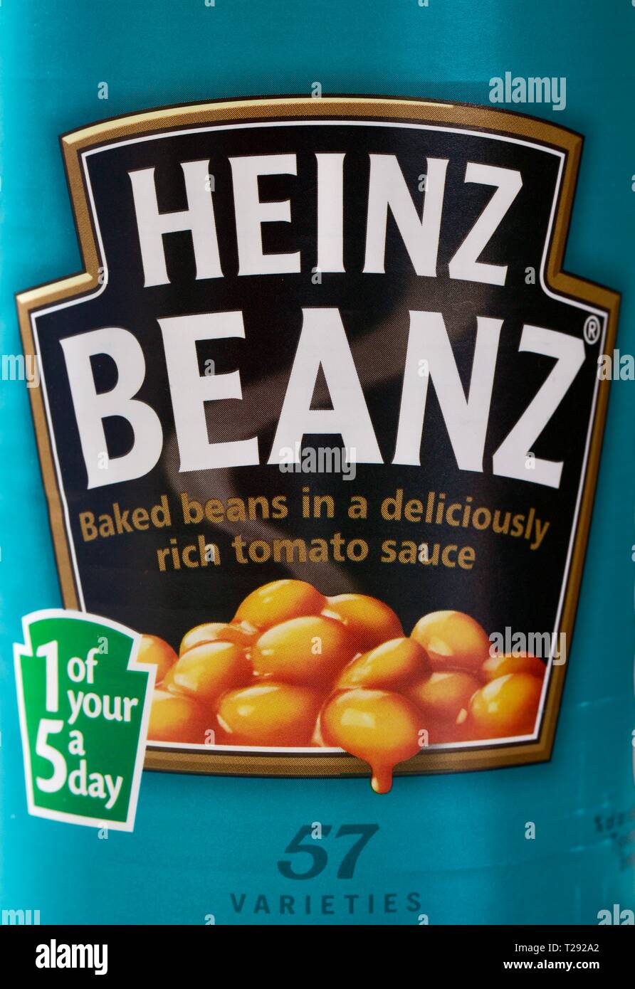 Food labels baked beans hi-res stock photography and images - Alamy