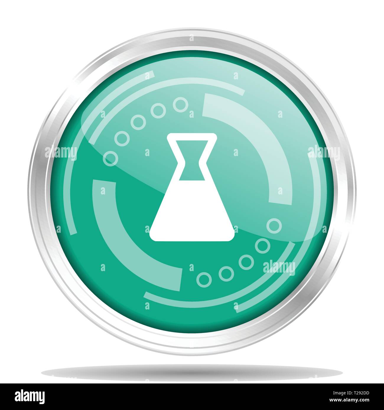 Laboratory silver metallic chrome border round web icon, vector ...