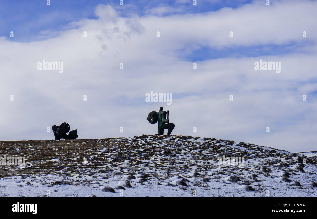 Famous Didgori battle monument with giant swards and sculptures of ...