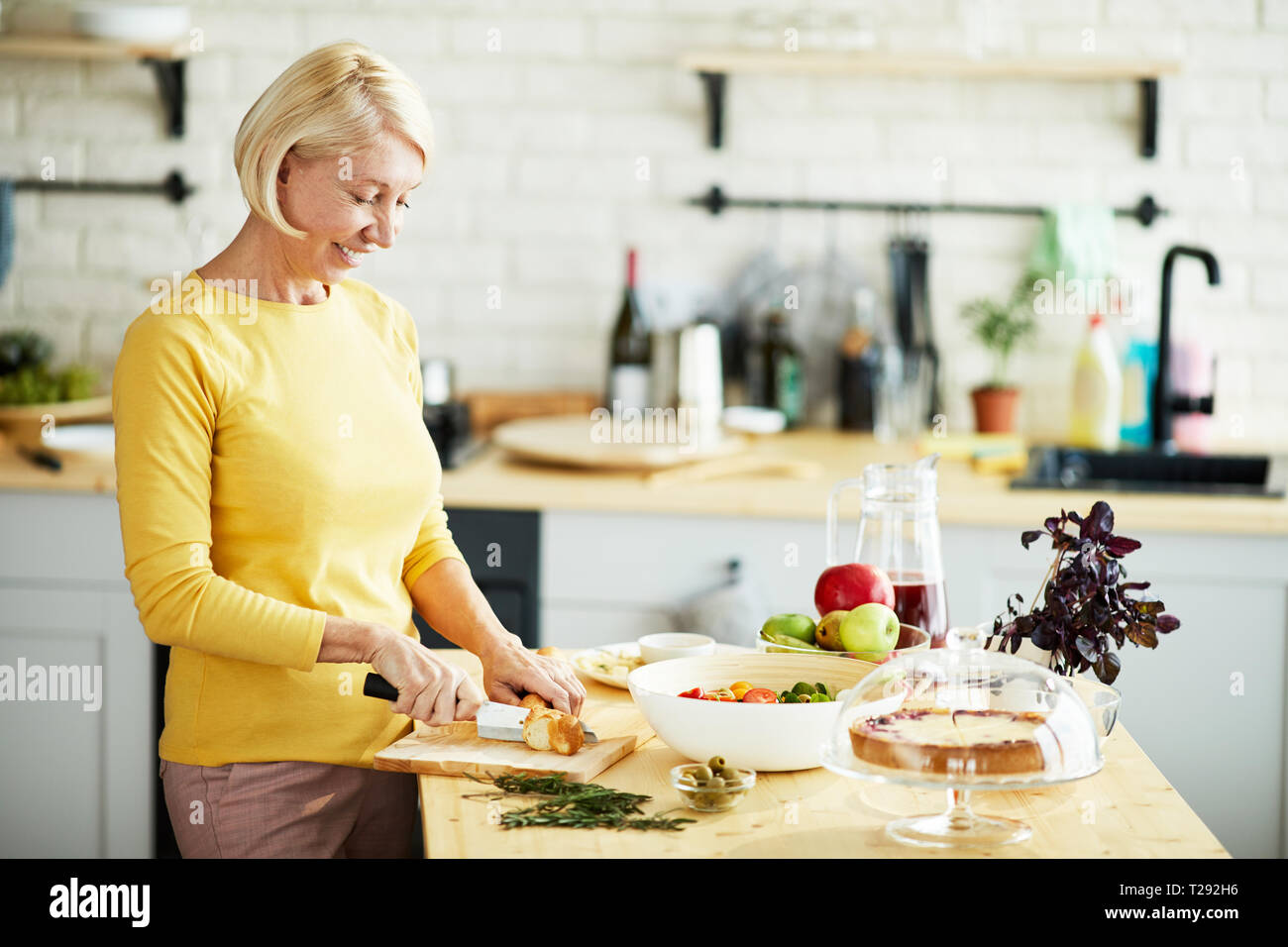 Mature woman dinner hi-res stock photography and images - Alamy
