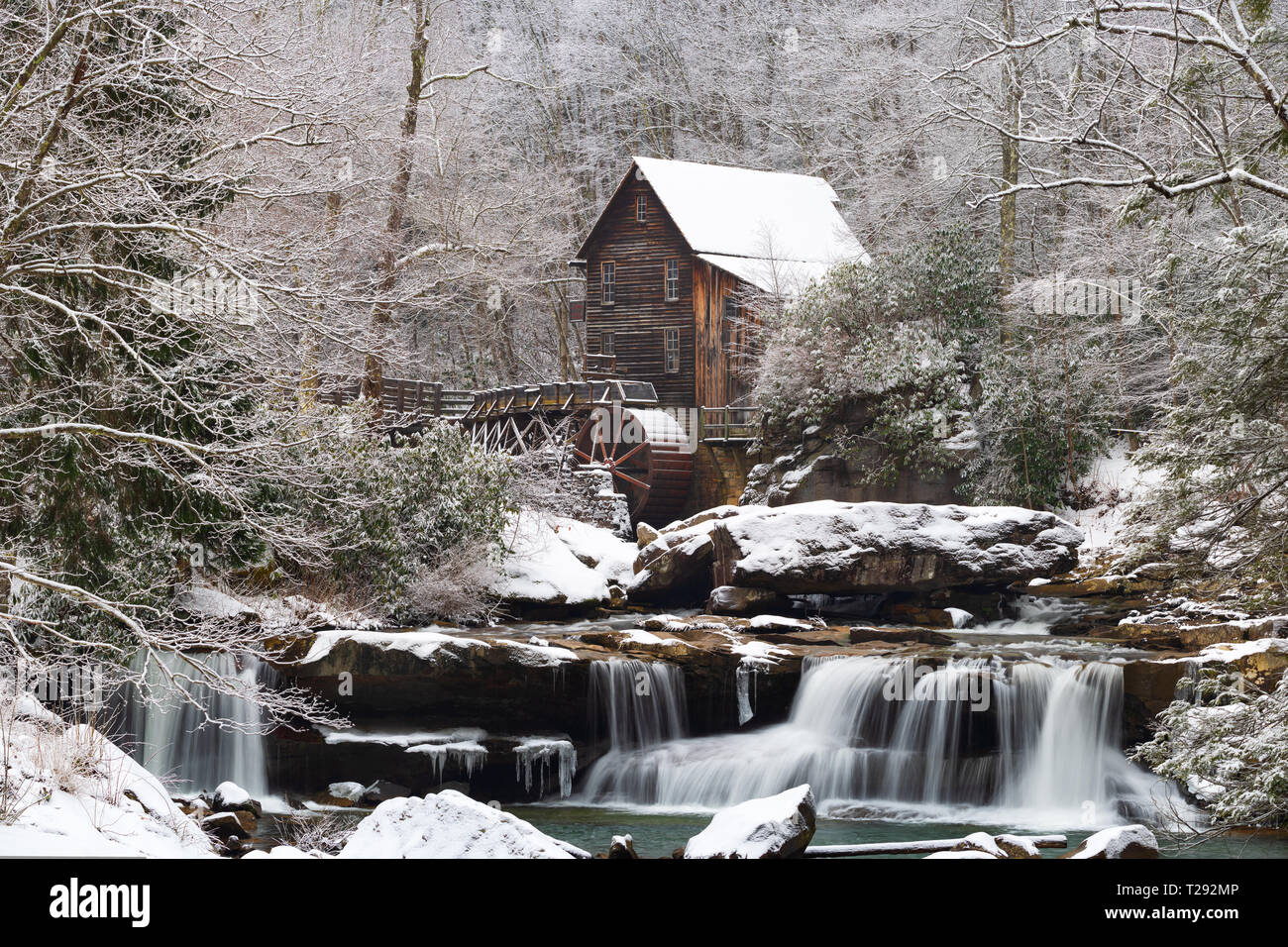 Glade creek grist mill winter snow hi-res stock photography and images ...