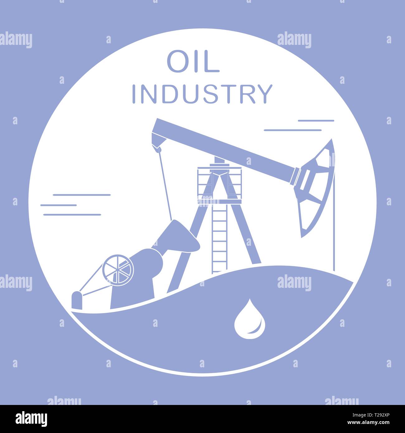 Vector illustration with equipment for oil production. Oil industry ...