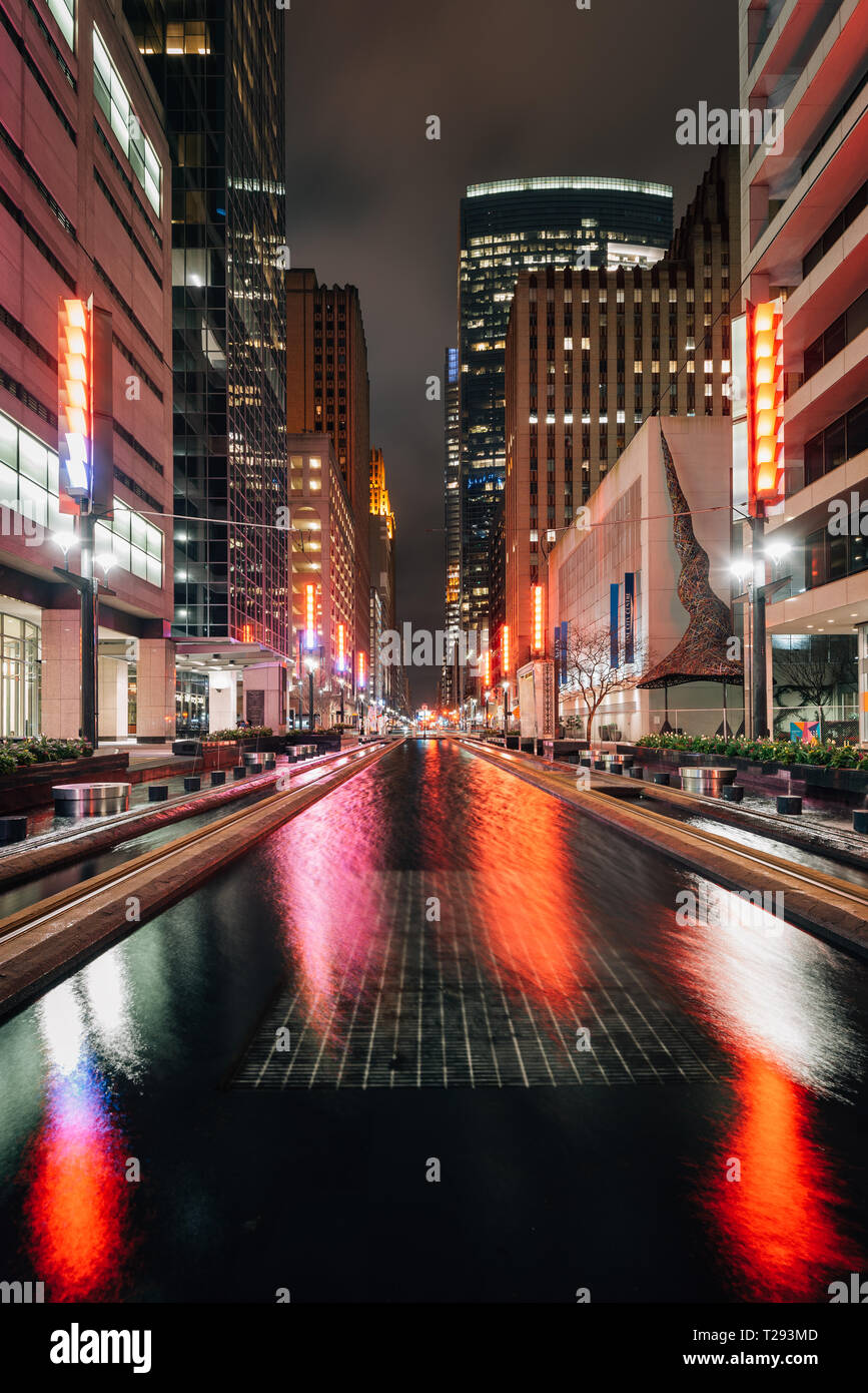 Main Street Square at night, in downtown Houston, Texas Stock Photo - Alamy