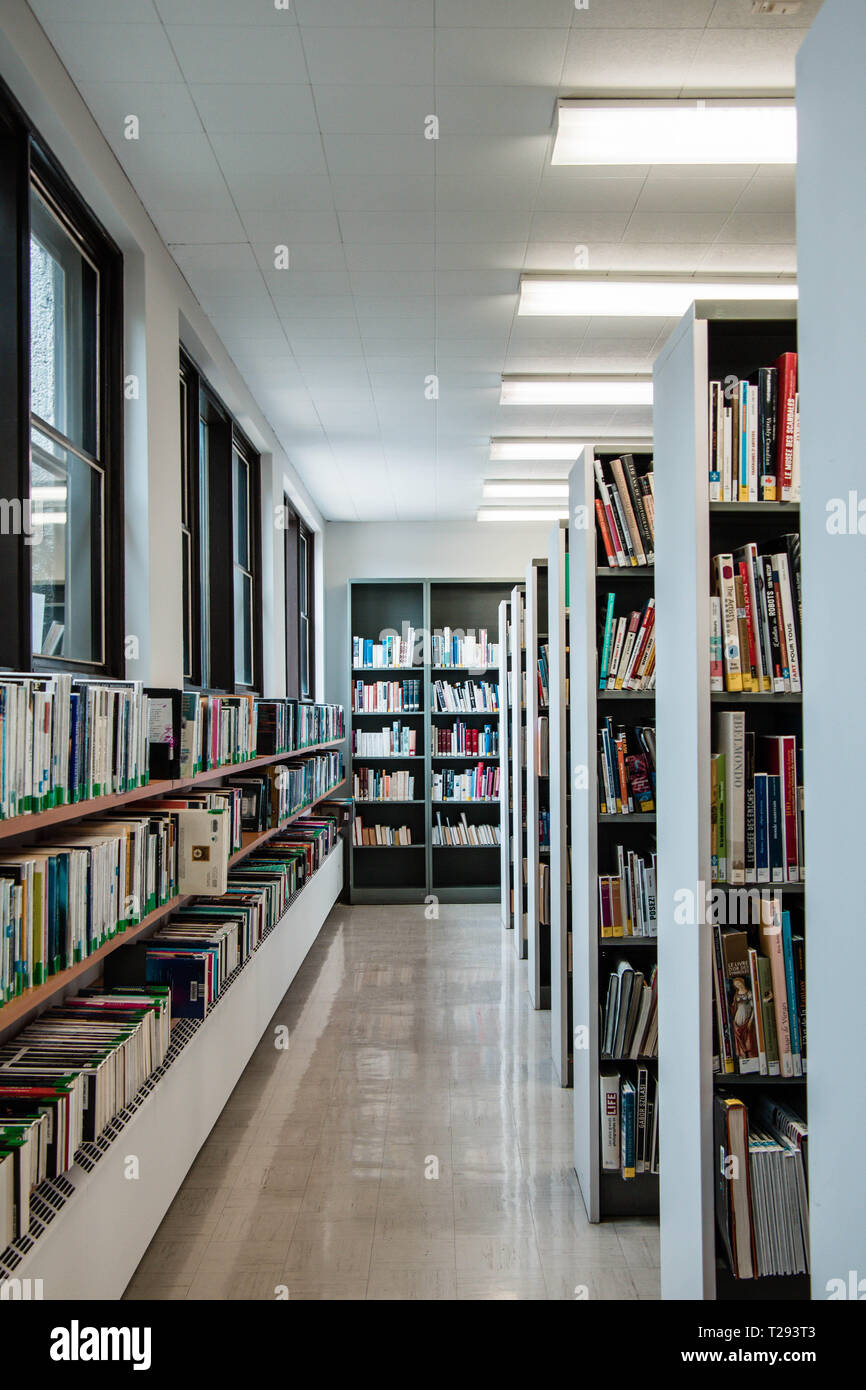 Inside a public library in Montreal, Canada Stock Photo - Alamy