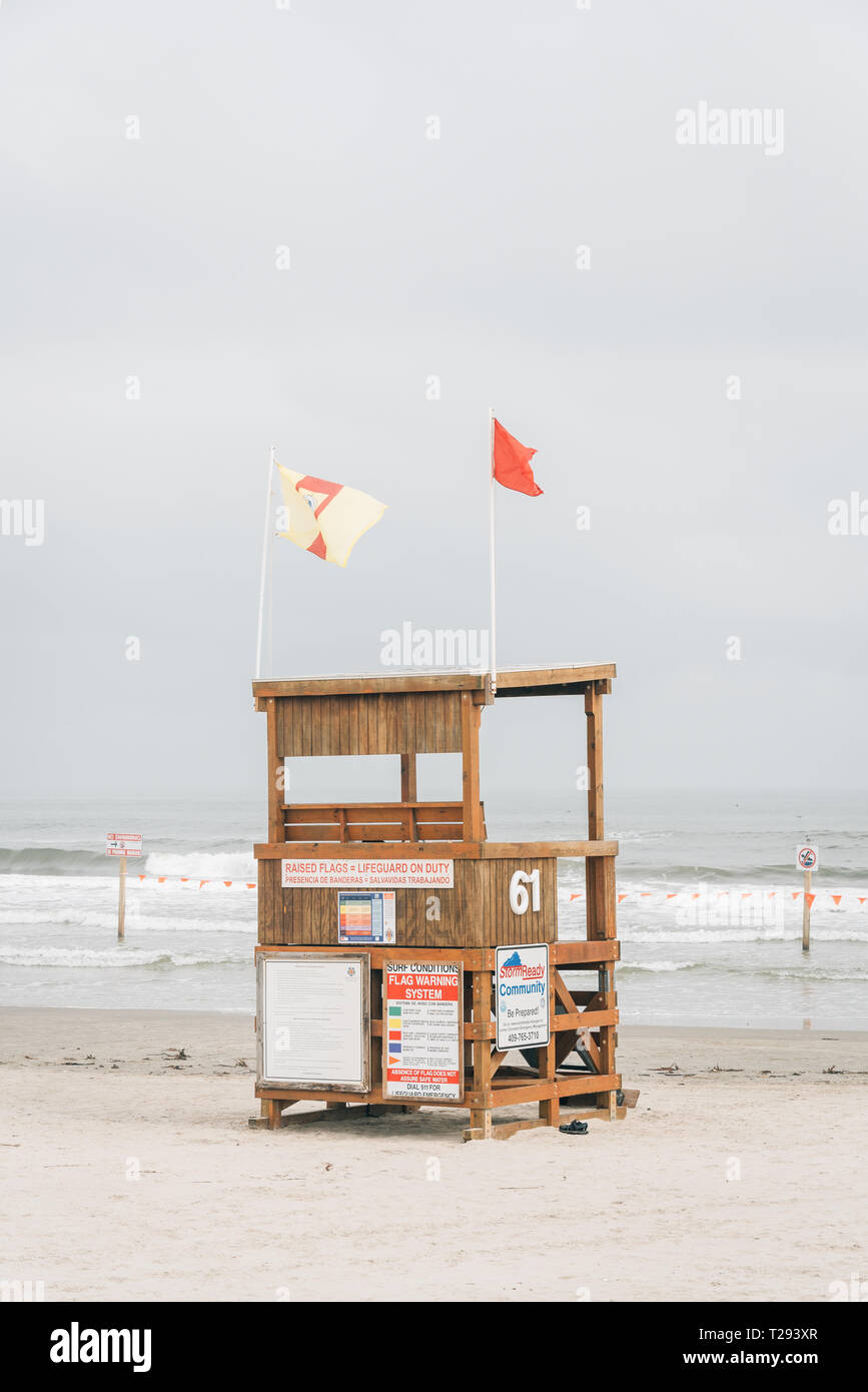 A lifeguard stand in Galveston, Texas Stock Photo - Alamy