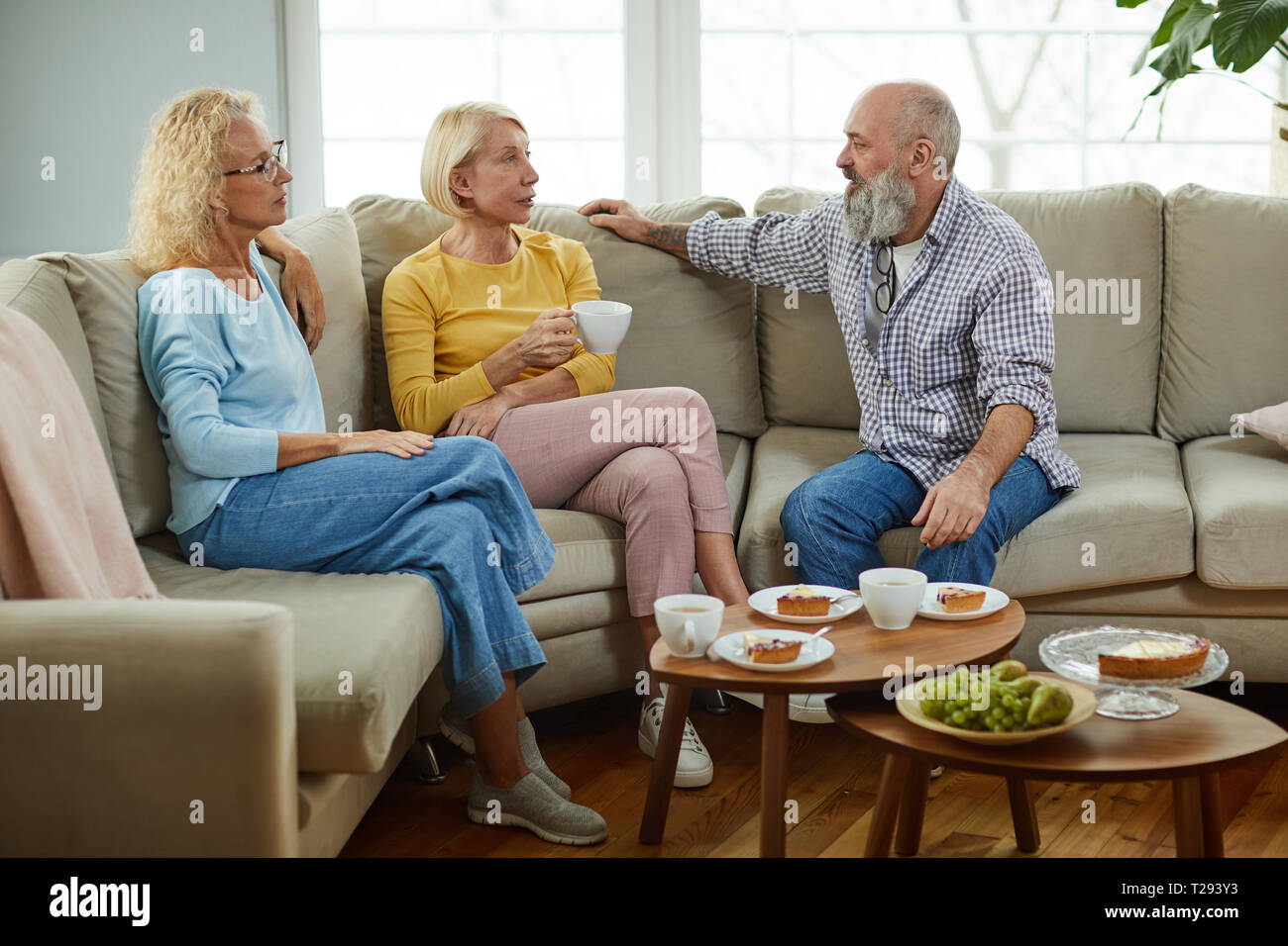 Mature lady drinking tea hi-res stock photography and images - Alamy