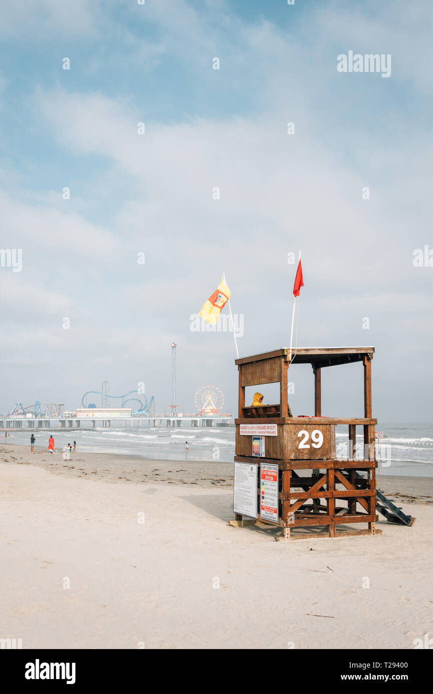 Lifeguard stand on the beach in Galveston, Texas Stock Photo - Alamy