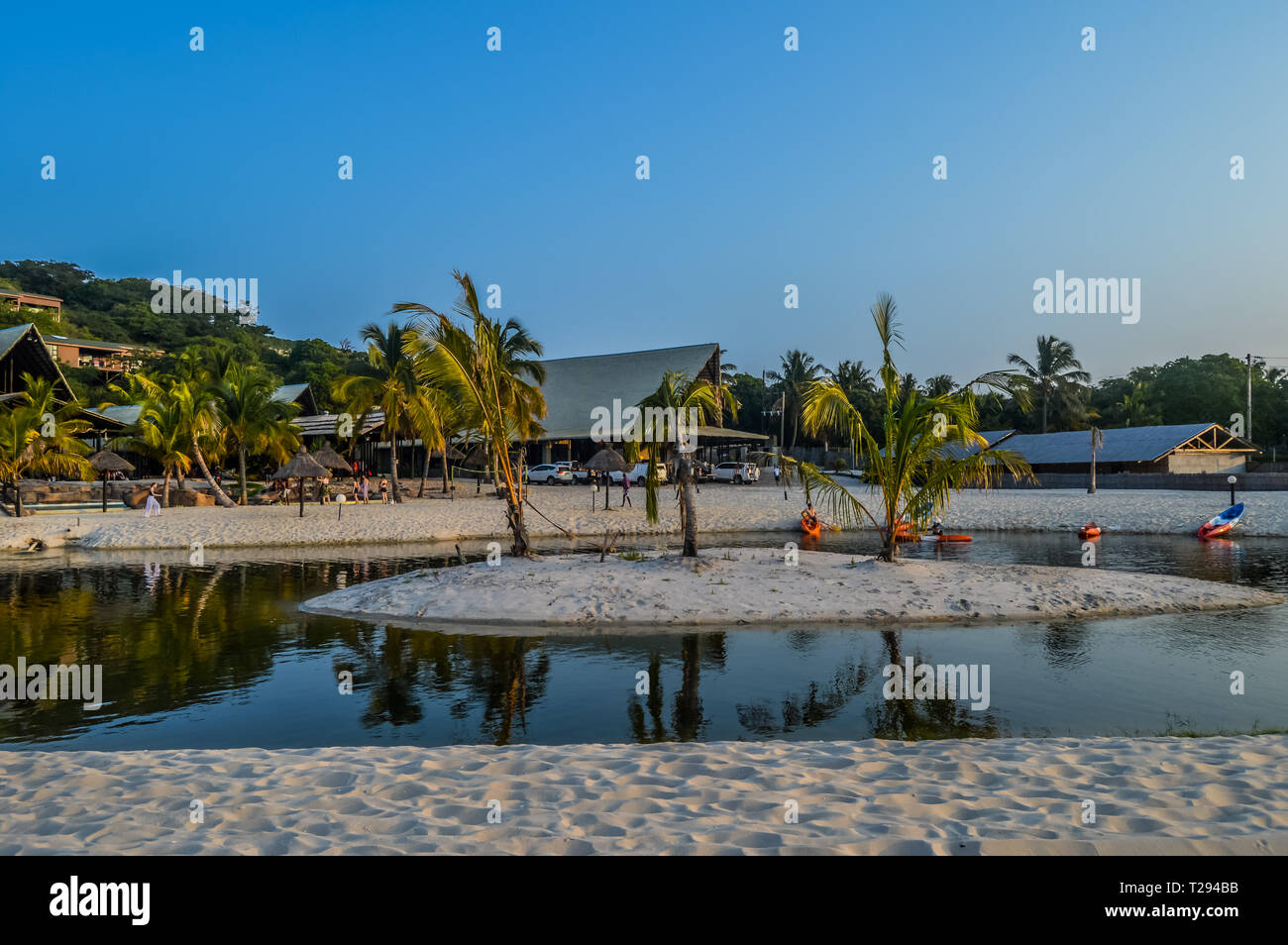 Beautiful Bilene beach and lagoon near Maputo in Mozambique Stock Photo ...