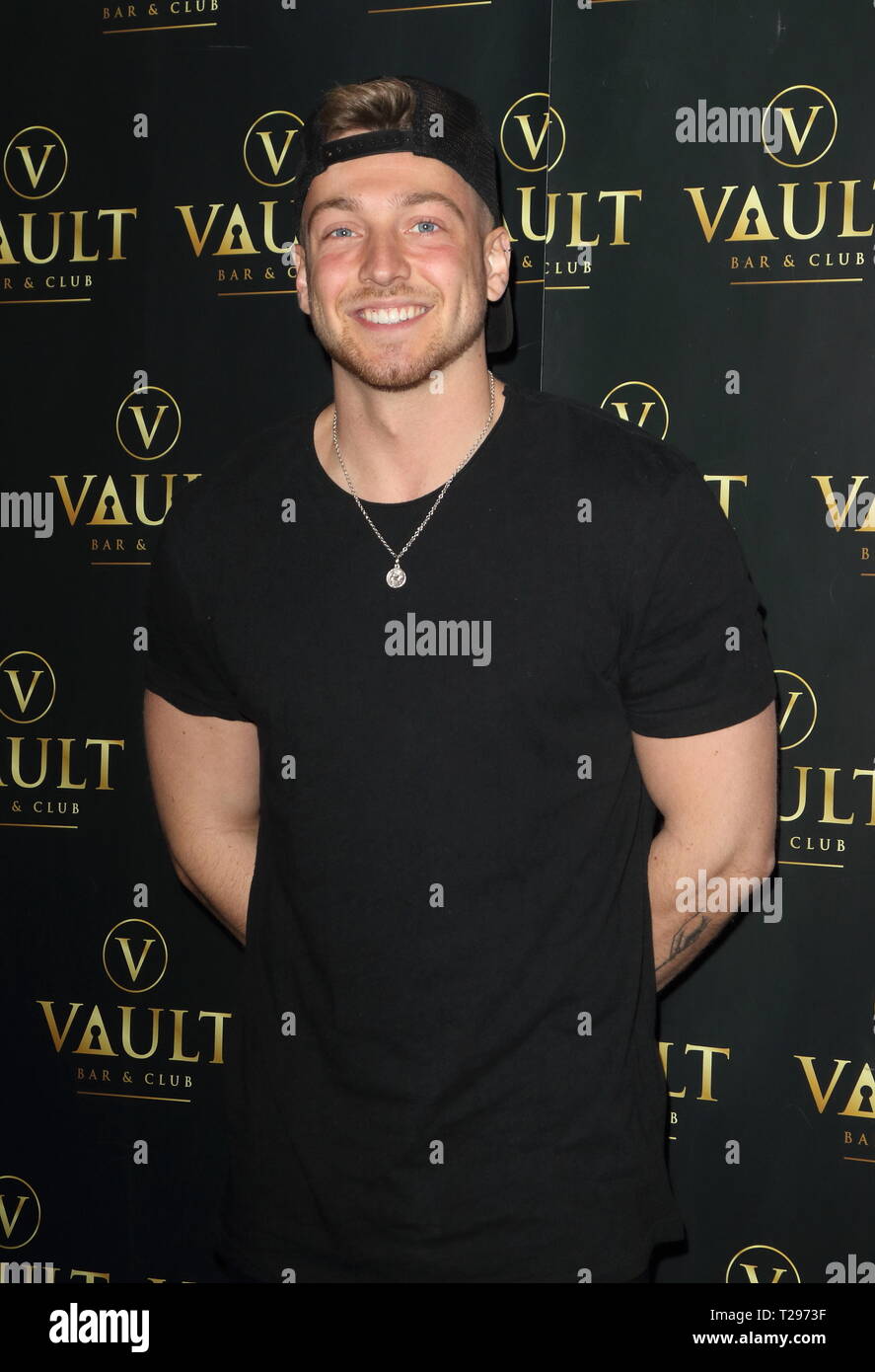 London, UK. 30th March 2019. Sam Thompson attends The Vault Bar & Club ...