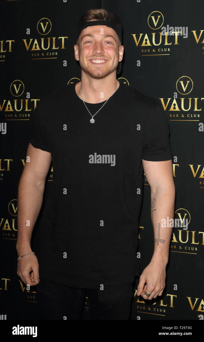 London, UK. 30th March 2019. Sam Thompson attends The Vault Bar & Club ...