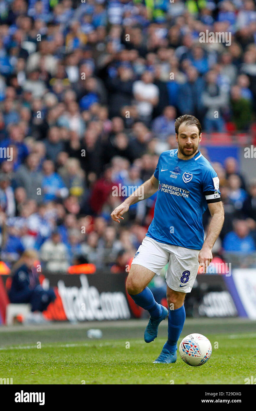 Brett Pitman of Portsmouth during the Checkatrade Trophy Final match ...