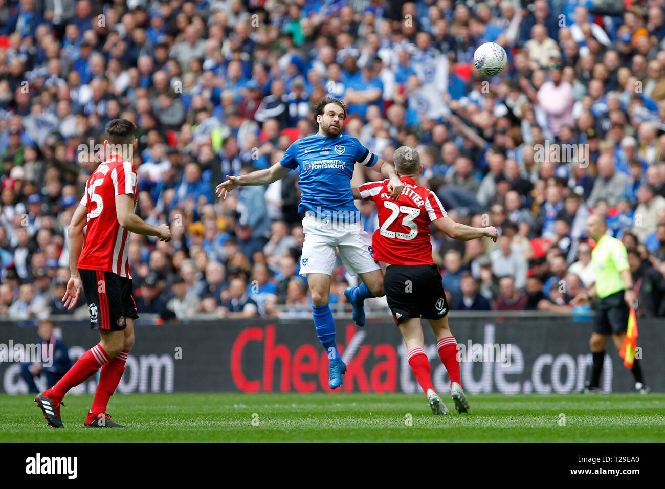 Brett Pitman of Portsmouth and Grant Leadbitter of Sunderland during ...