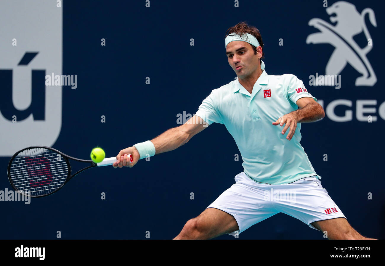 Miami Gardens, Florida, USA. 31st Mar, 2019. Roger Federer, of ...