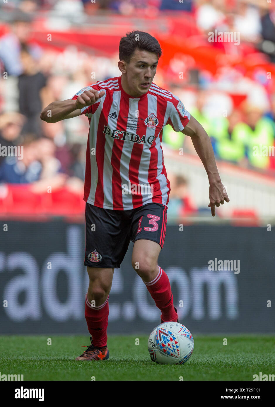 Luke O'Nien of Sunderland during the Checkatrade Trophy FINAL match ...