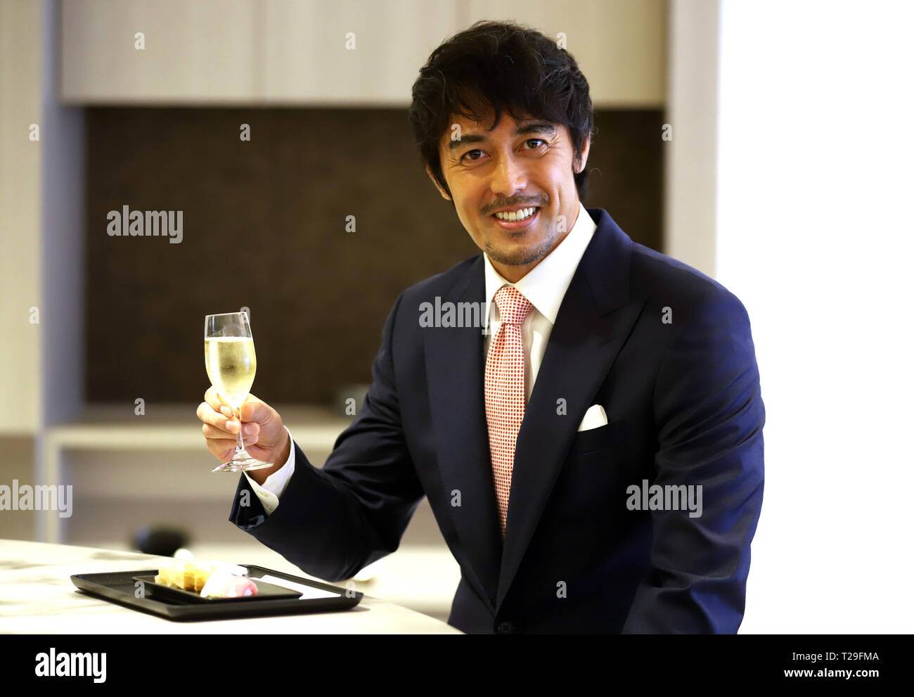 Narita, Japan. 31st Mar, 2019. Japanese actor Hiroshi Abe attends a ...