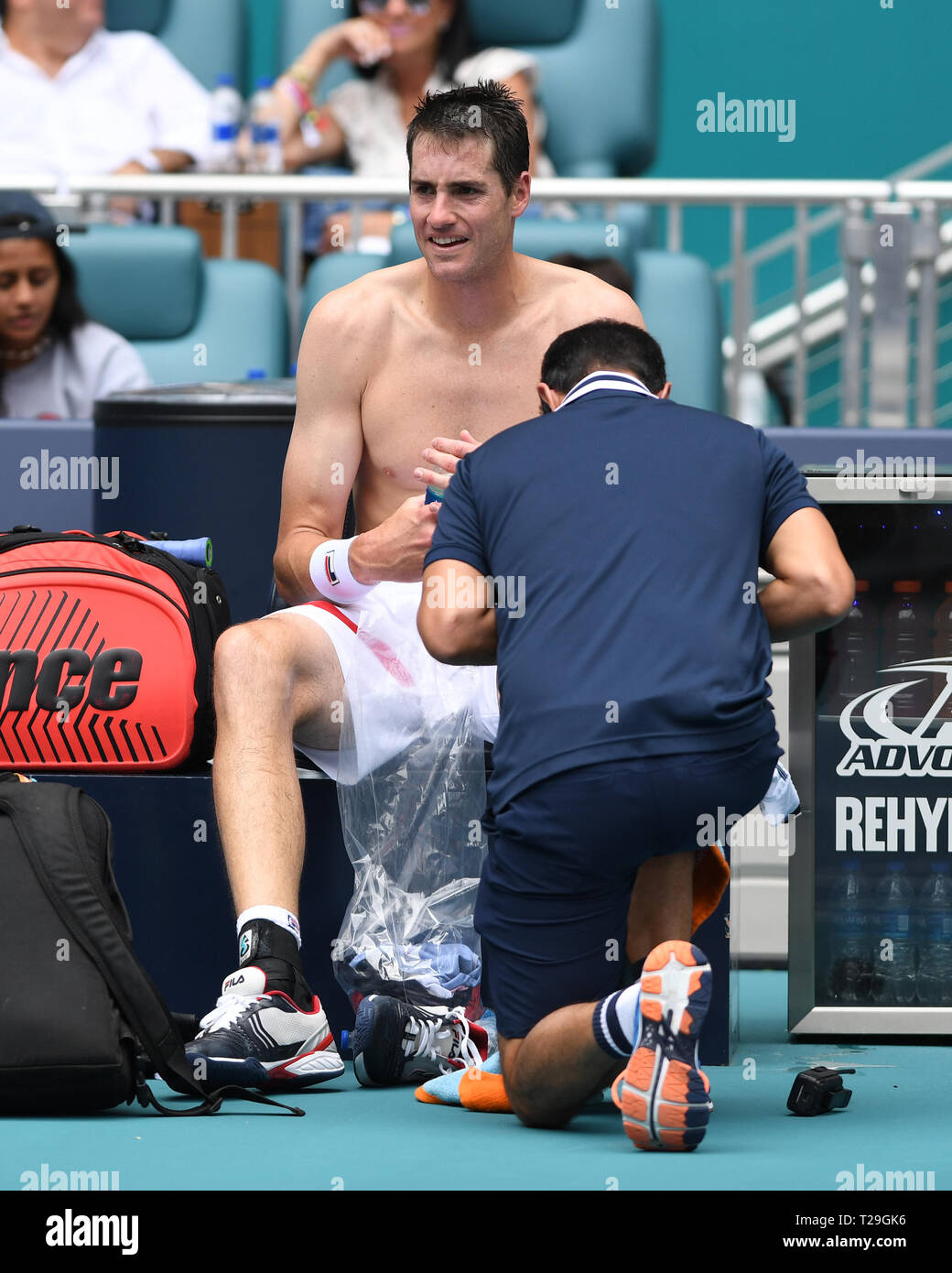 Miami Gardens FL, USA. 31st Mar, 2019. Roger Federer Vs John Isner ...