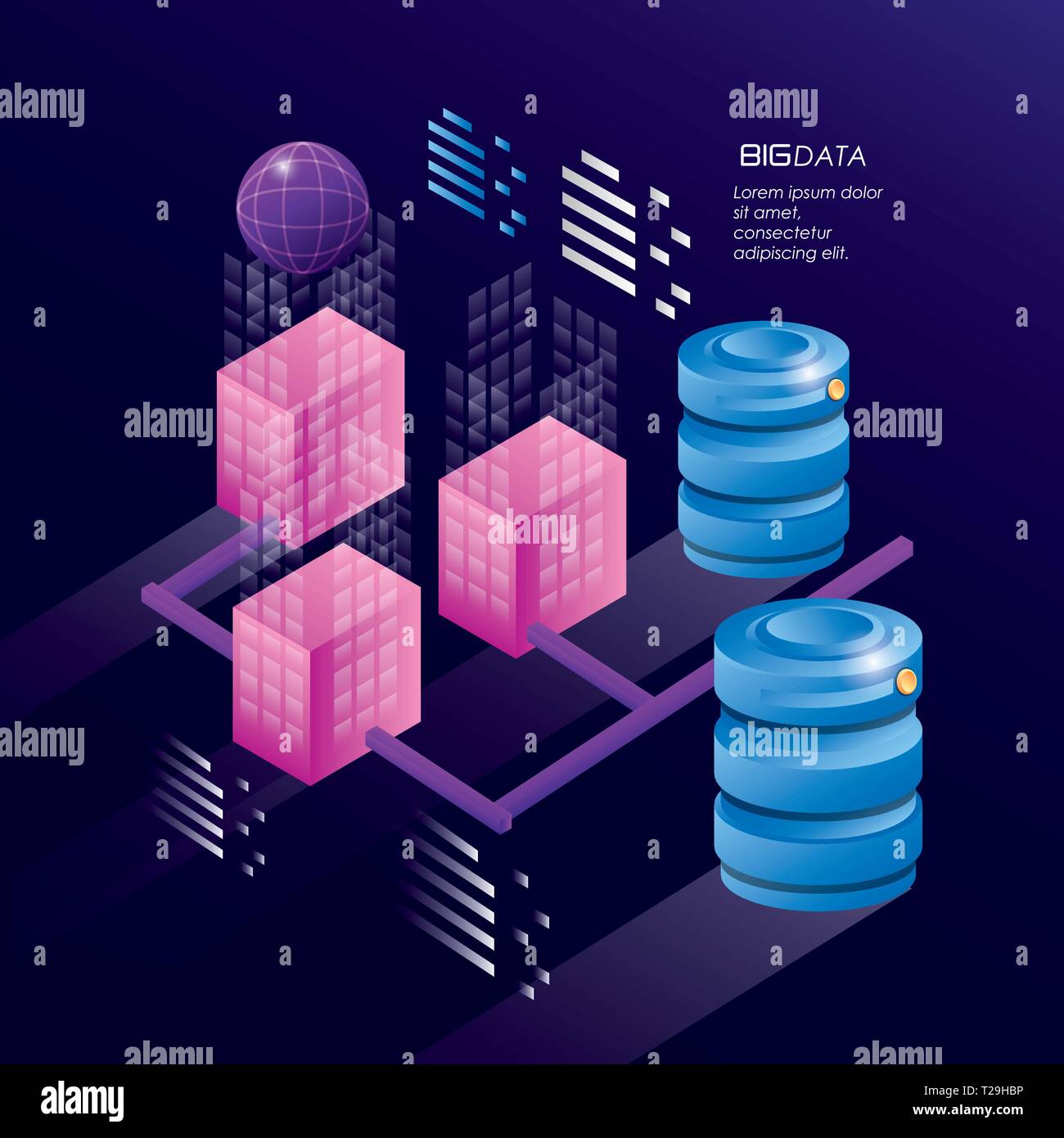 network servers with data center icons vector illustration design Stock ...