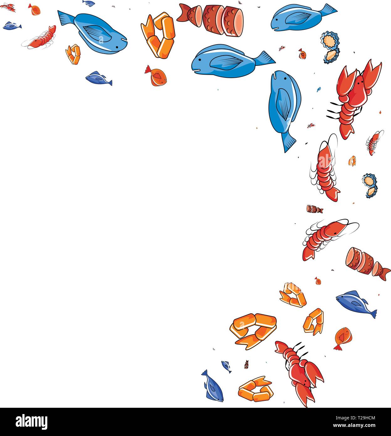 delicious seafood pattern background vector illustration design Stock ...