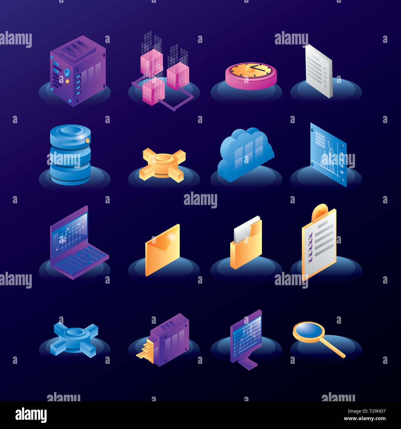 data center network icons center icons vector illustration design Stock ...