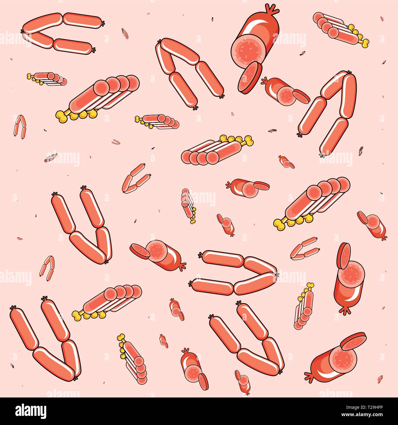 fresh sausages food pattern background vector illustration design Stock ...
