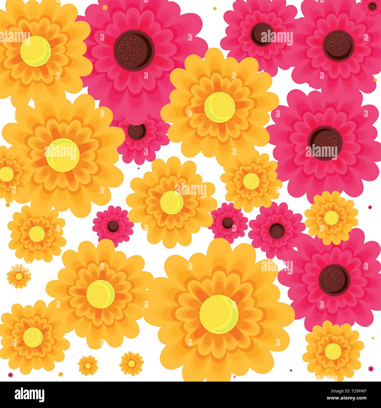 pattern of beautiful flowers nature vector illustration design Stock ...