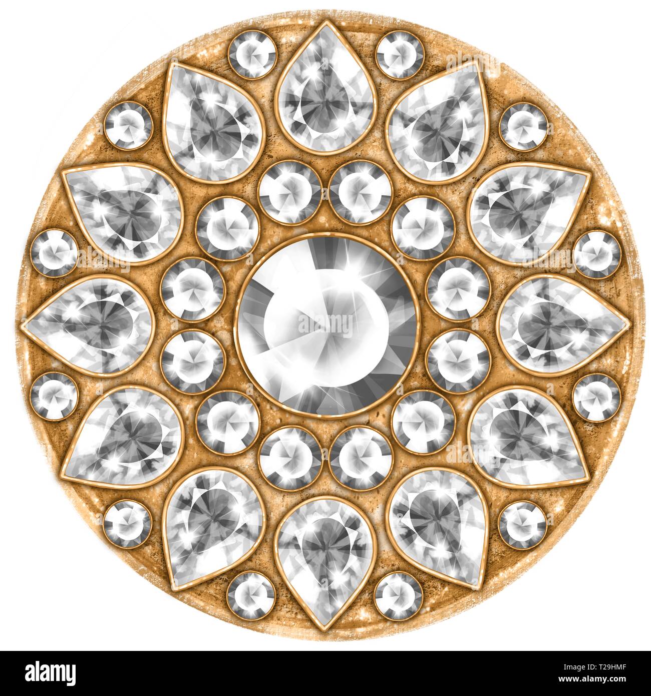 Mandala with gems. Round pattern Stock Photo - Alamy