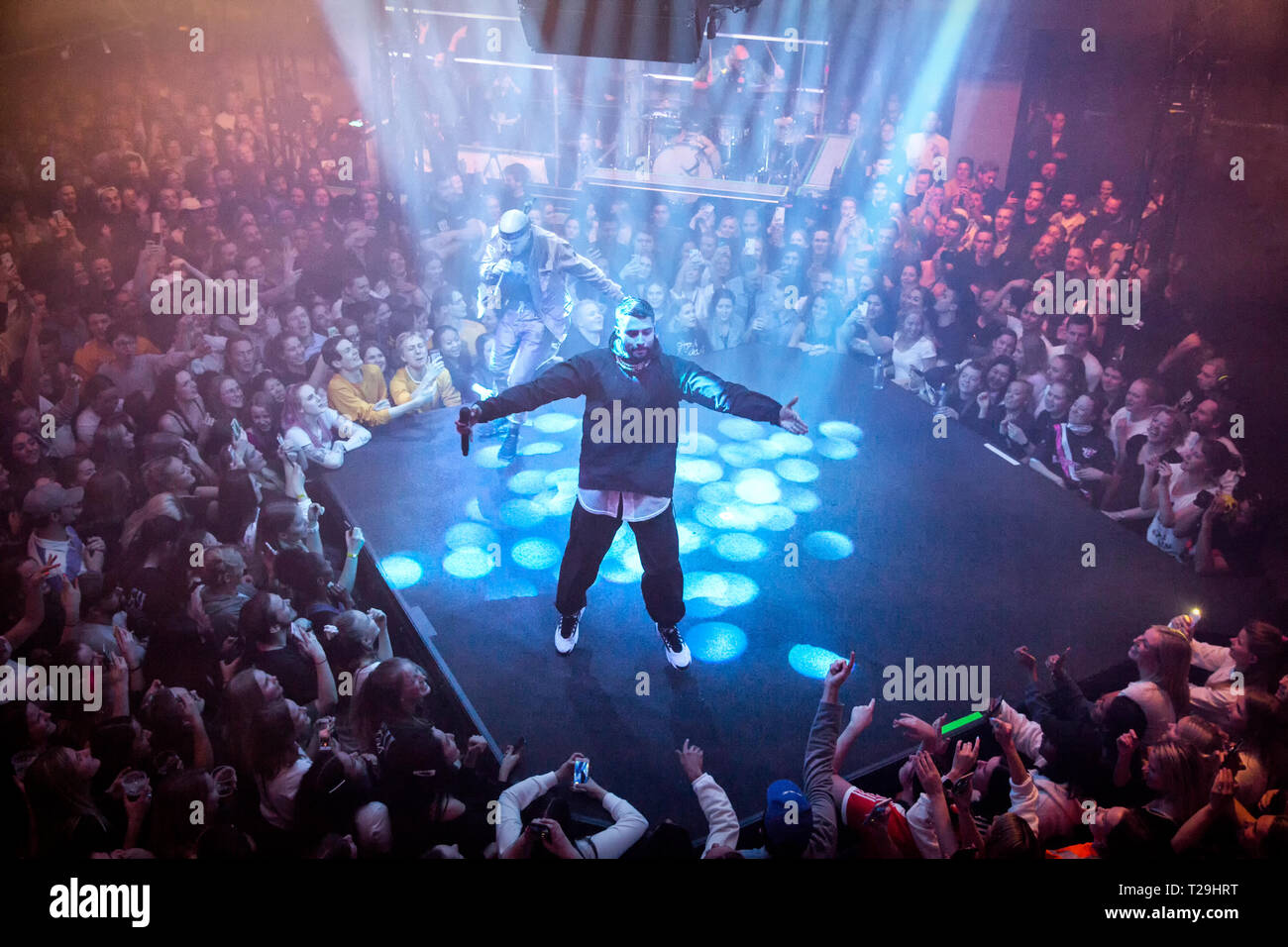 Norway, Oslo - March 29, 2019. The Norwegian rap duo Karpe performs a ...